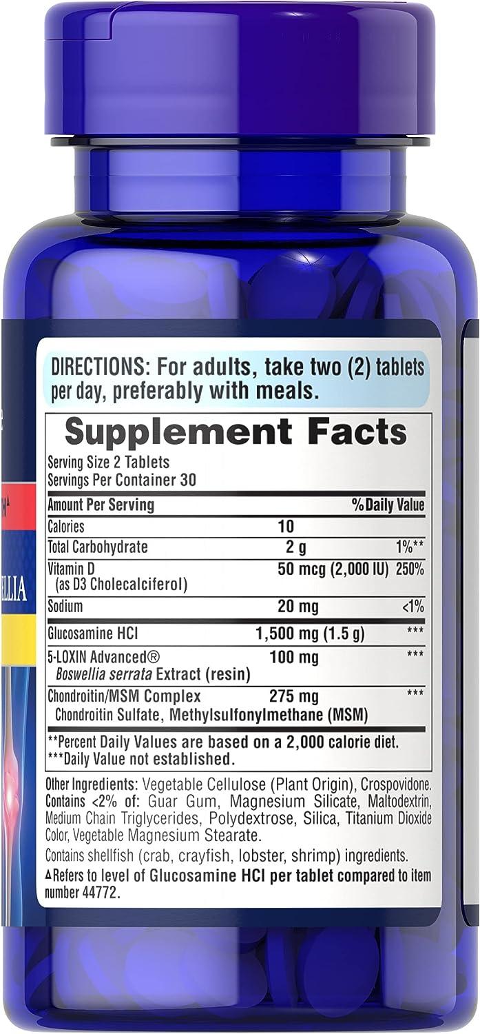 Puritan's Pride Triple Strength Joint Soother with Glucosamine ...