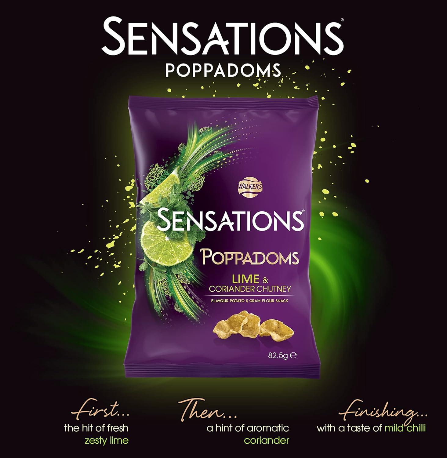 Walker Sensations Lime & Coriander Poppadoms 82.5g - Authentic Indian ...