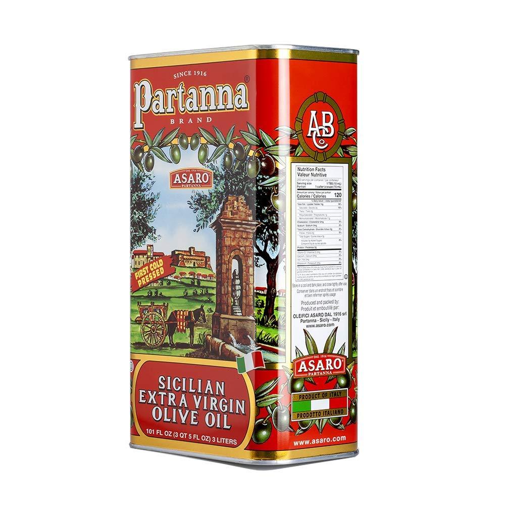 Partanna Extra Virgin Olive Oil 101oz Tin - 6.3lb (Pack of 1) | Buy Now ...