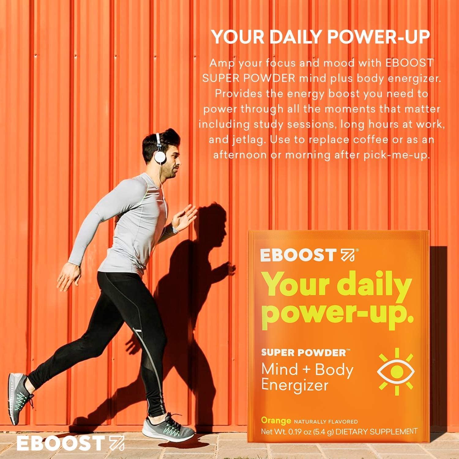 EBOOST Super Powder Orange Energy Drink & Electrolyte Powder - 20 ...