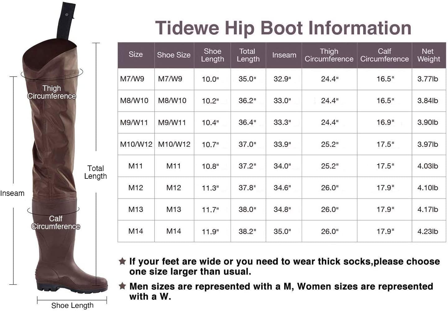 TIDEWE Lightweight Hip Wader for Men and Women - 2-Ply PVC/Nylon ...