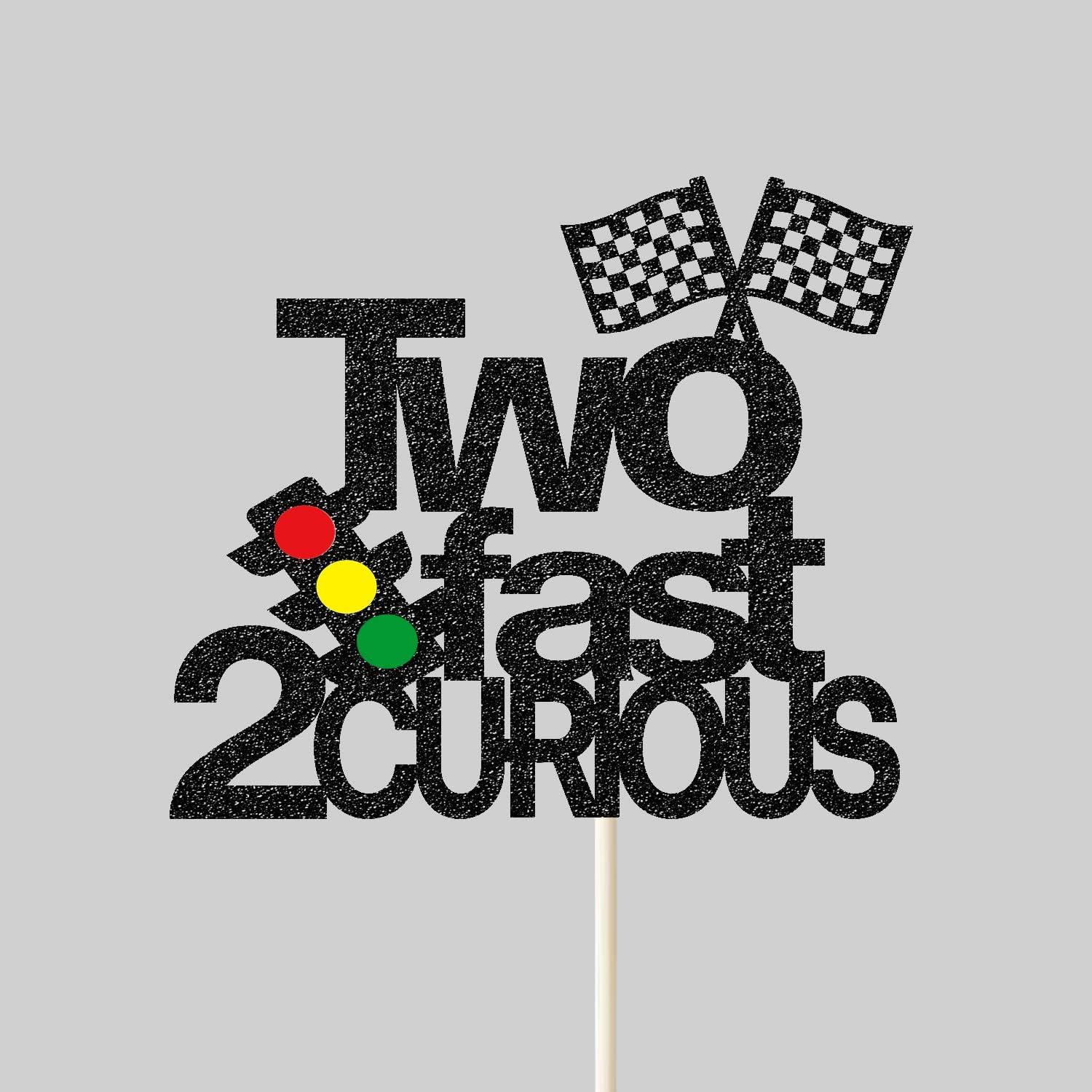 Two Fast Cake Topper Two Fast 2 Curious Racing 2nd Birthday Cake Topper ...