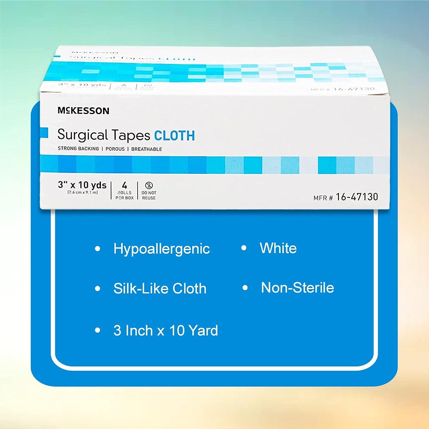 McKesson Surgical Tape Non-Sterile Silk-Like Cloth 3 x 10 yd - 4 Rolls ...