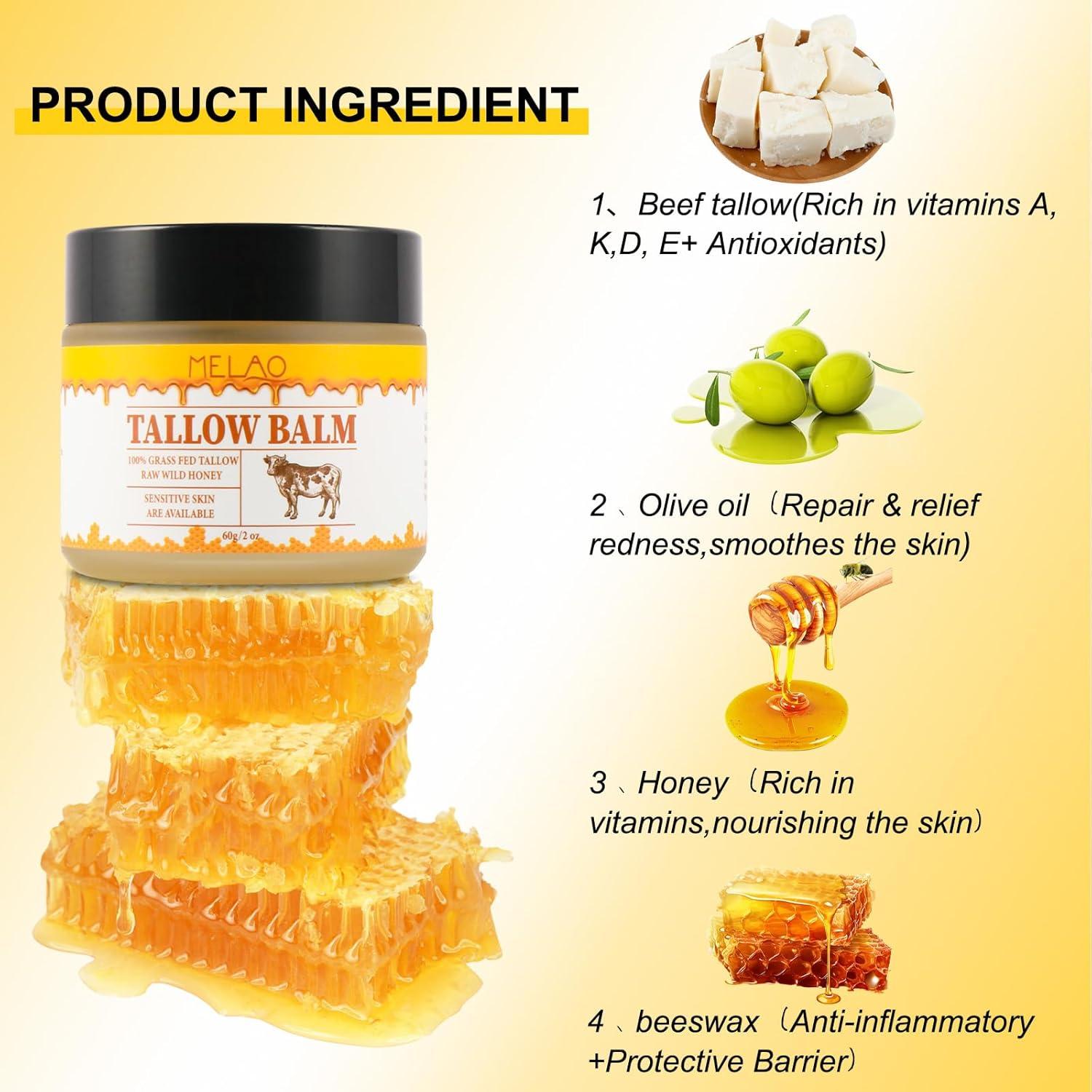 Natural Beef Tallow Cream - Nourishing Body Lotion for Sensitive Skin ...