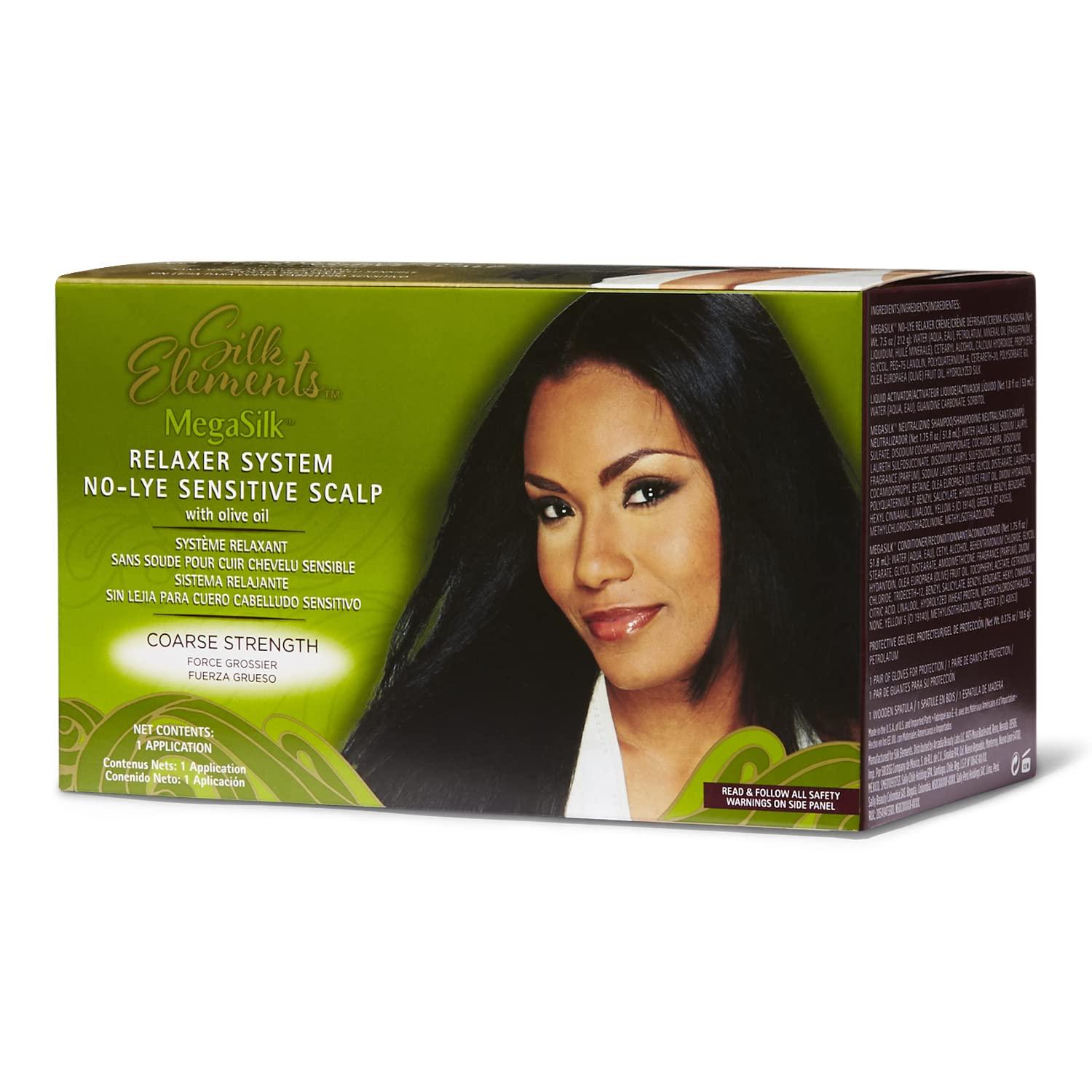 Silk Elements Olive Oil No-Lye Hair Relaxer - Course Hair Treatment ...
