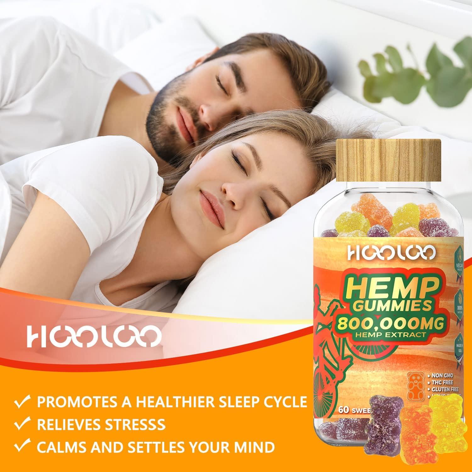 HOOLOO Hemp Gummies 800,000mg - Calm Rest Vegan Gummy Bears - Made in ...