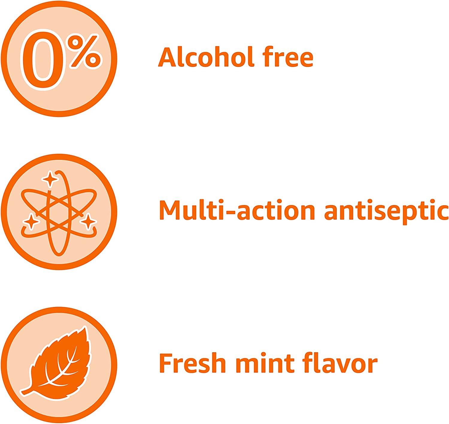Amazon Basics Alcohol-Free Antiseptic Rinse - Fresh Mint, 1 Liter (33.8 ...