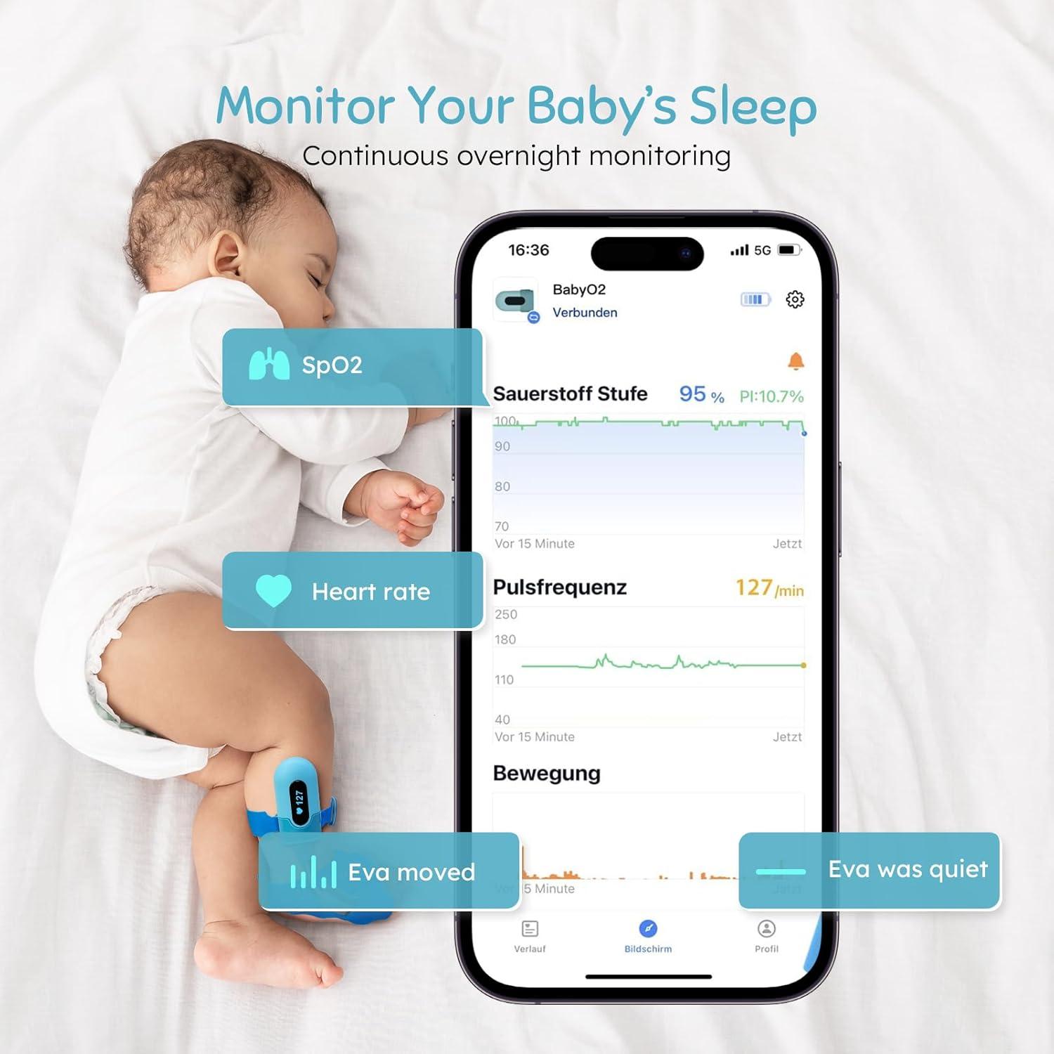 Buy Baby Pulse Oximeter & Sleep Monitor - Babyo2 S2 for O2 Saturation ...