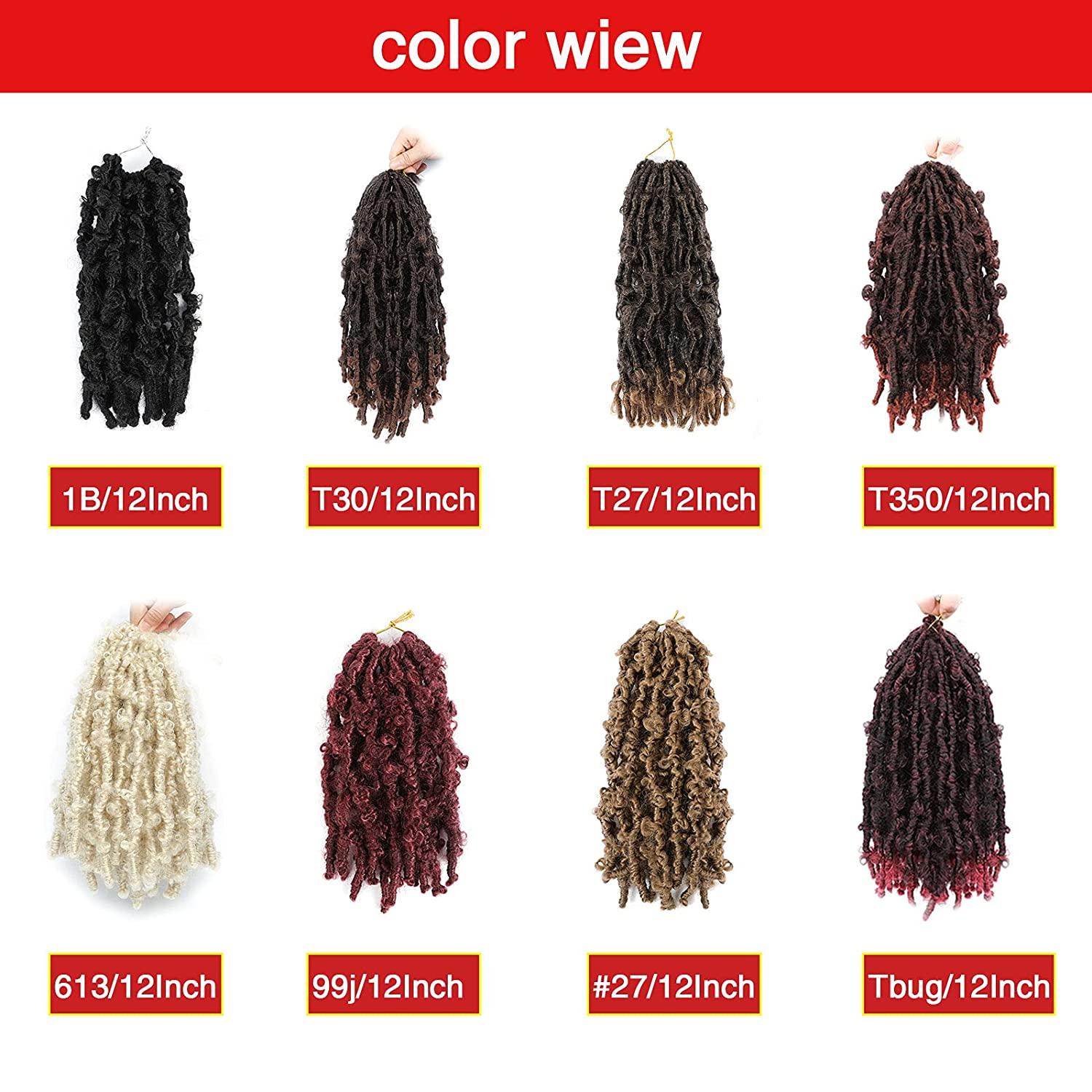 12 Inch Butterfly Locs Crochet Hair 8packs Pre Looped Distressed Faux ...