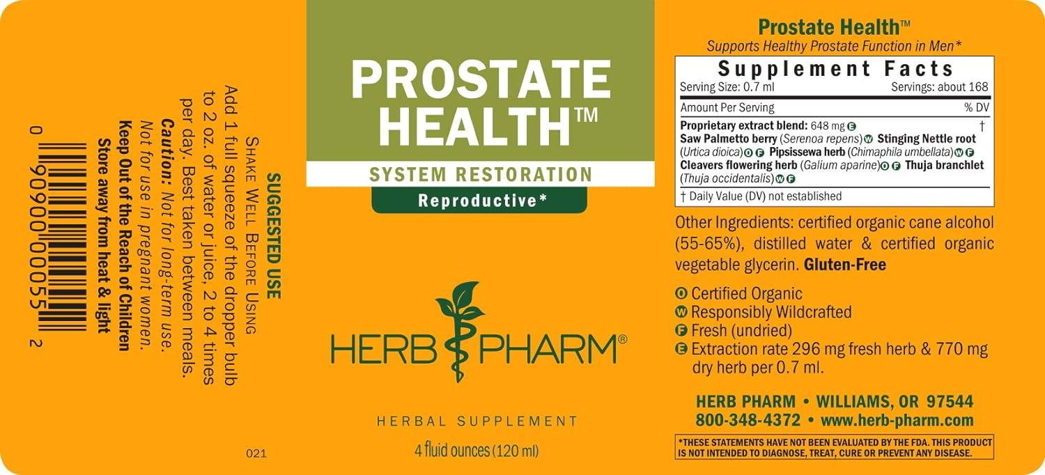 Herb Pharm Prostate Health Liquid with Saw Palmetto Extract - 4 Ounce ...