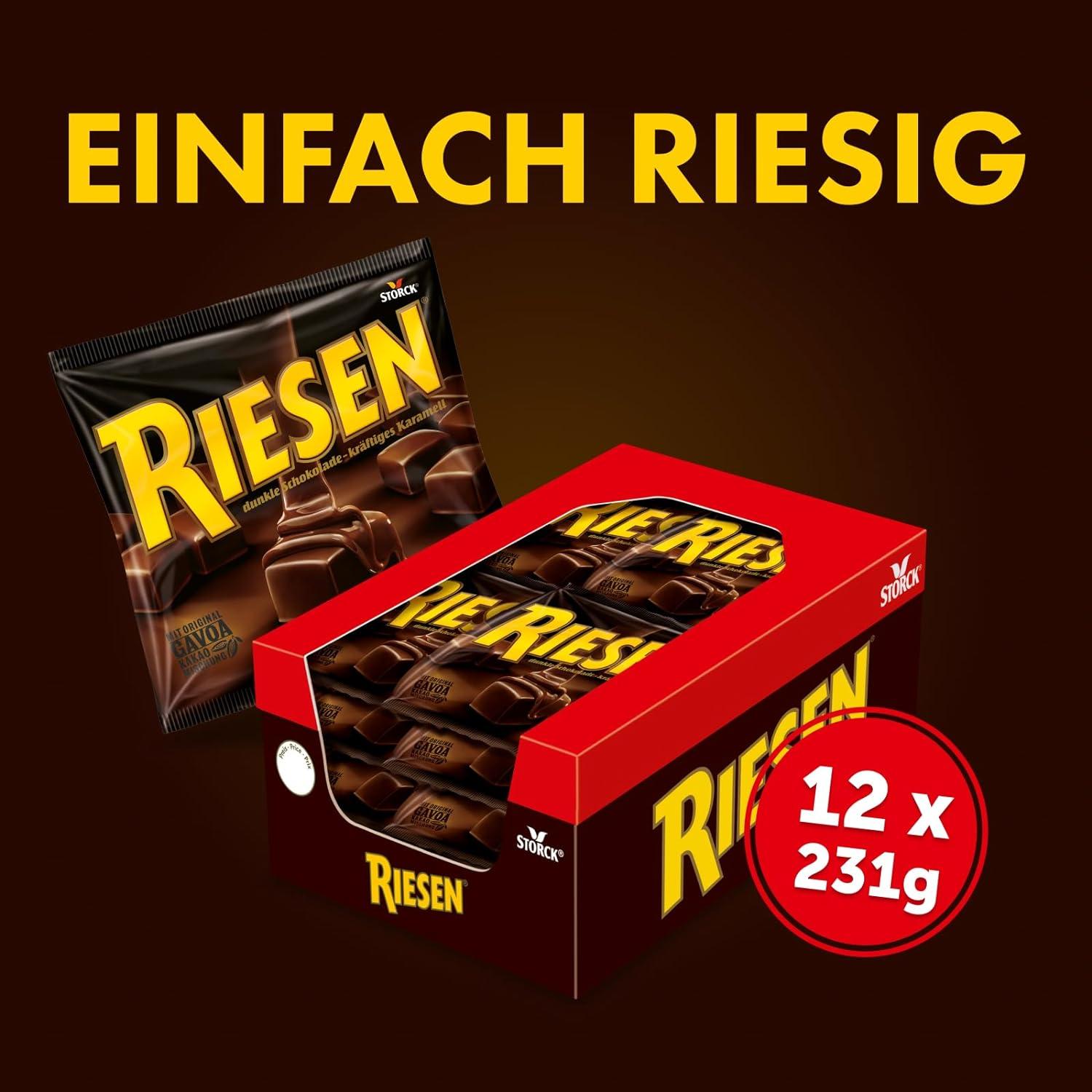 RIESEN Chocolate Caramel Candies 12 x 231g | Premium Dark Chocolate ...