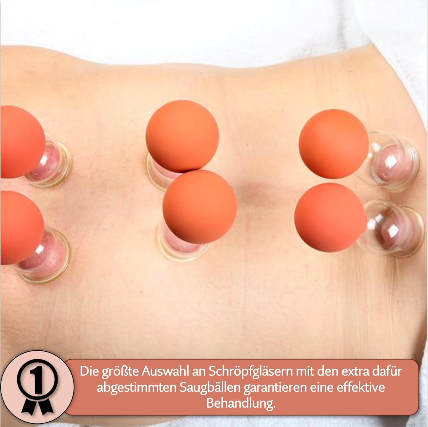 Lauschaer Glass Cupping Set - 3 Professional Fireless Cupping Glasses ...