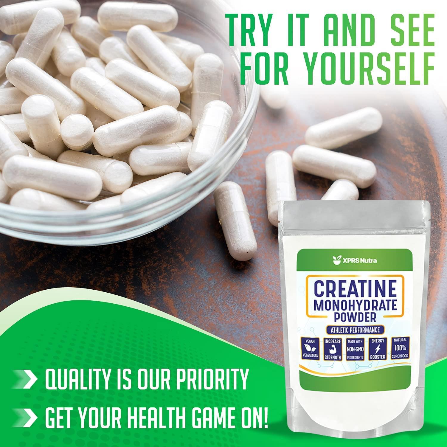 XPRS Nutra Vegan Creatine Monohydrate Powder - 453g of Premium Bulk ...