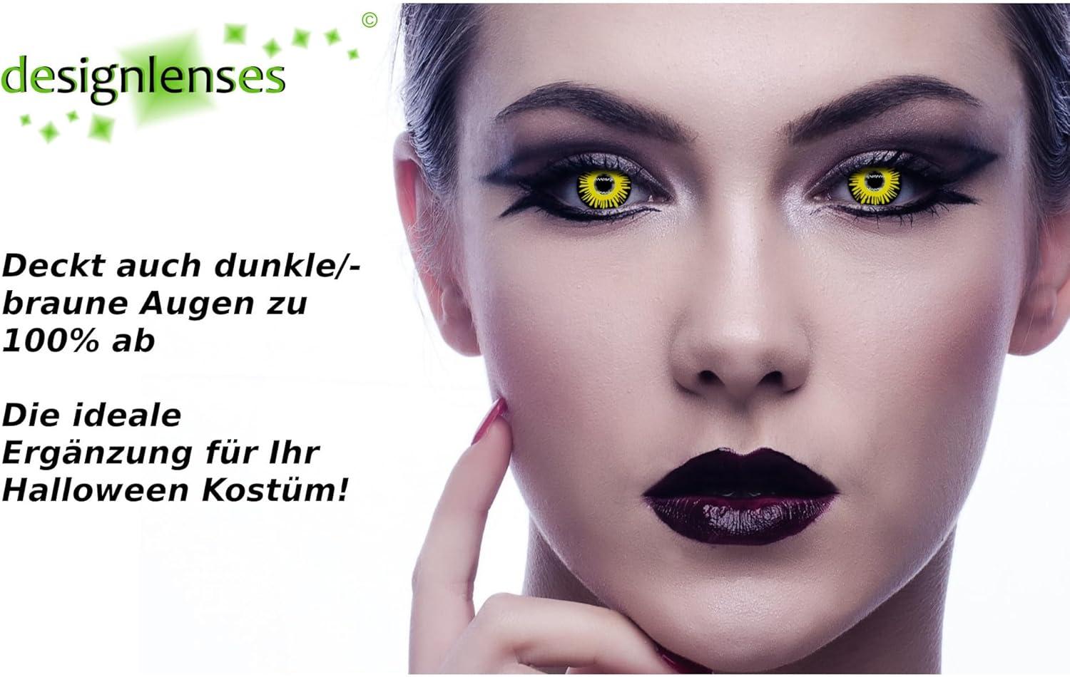 Buy Yellow Black Halloween Costume Contact Lenses - Soft Horror Clown ...