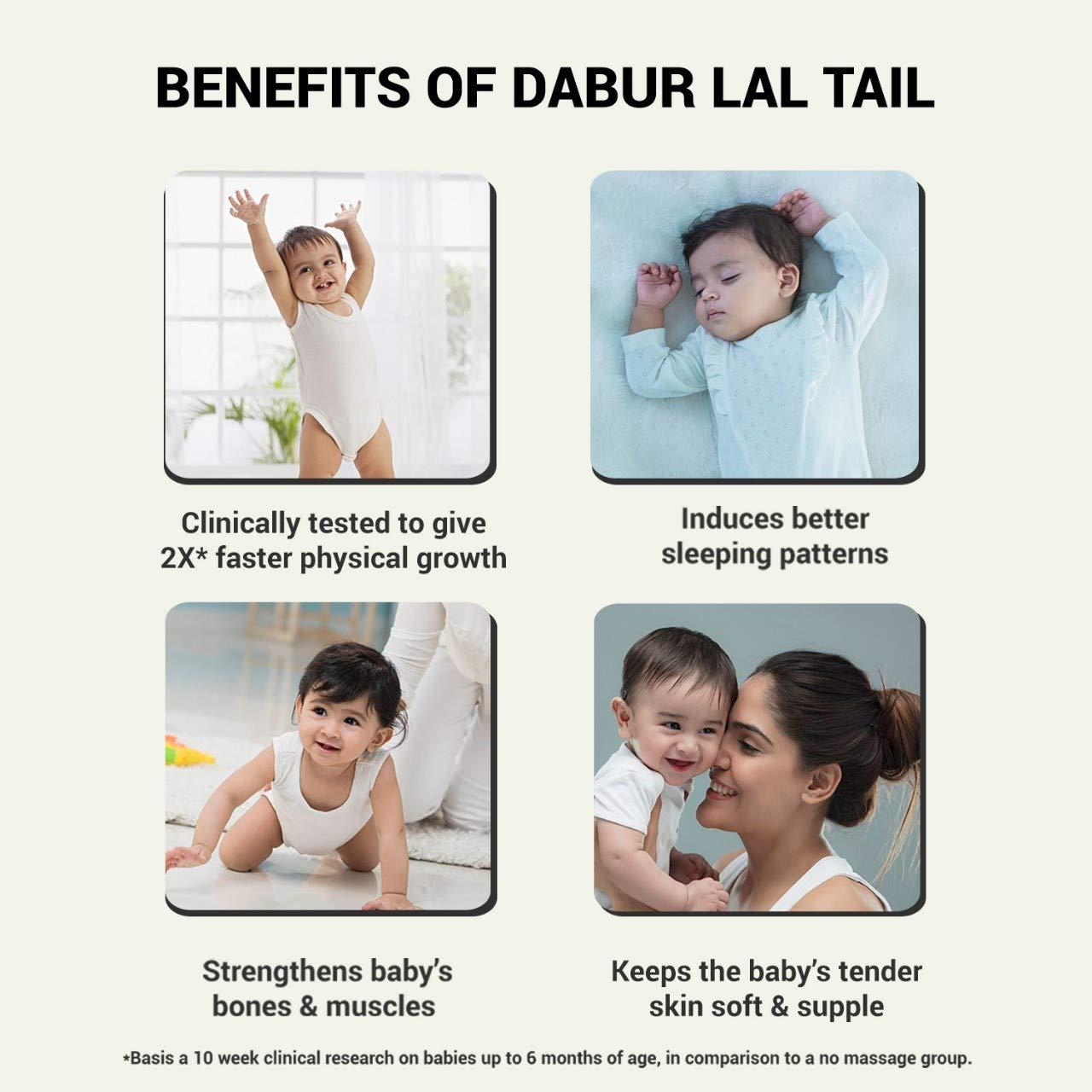 Dabur Lal Tail - Special Ayurvedic Baby Massage Oil 100ml | Natural ...