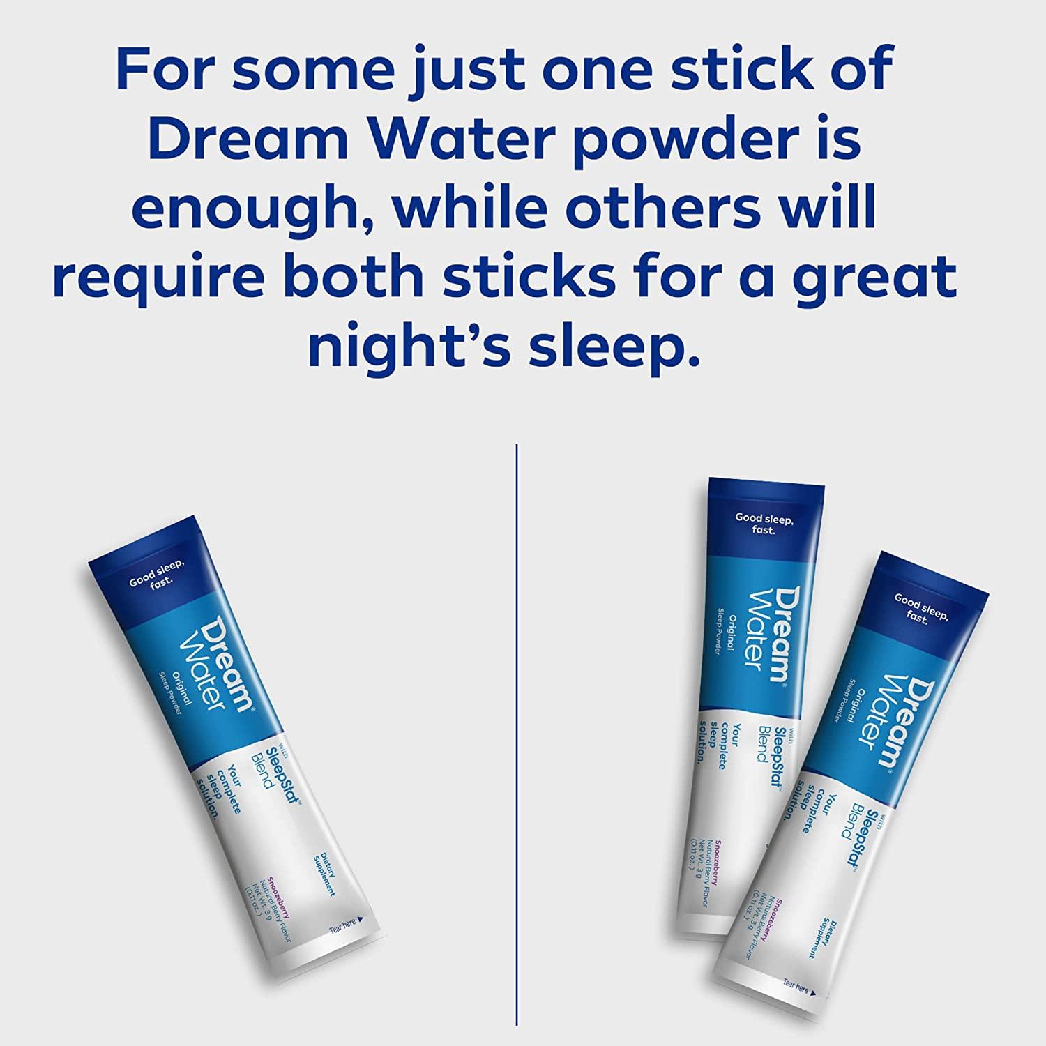 Dream Water Snoozeberry Sleep Aid Powder - 60 Count with GABA ...