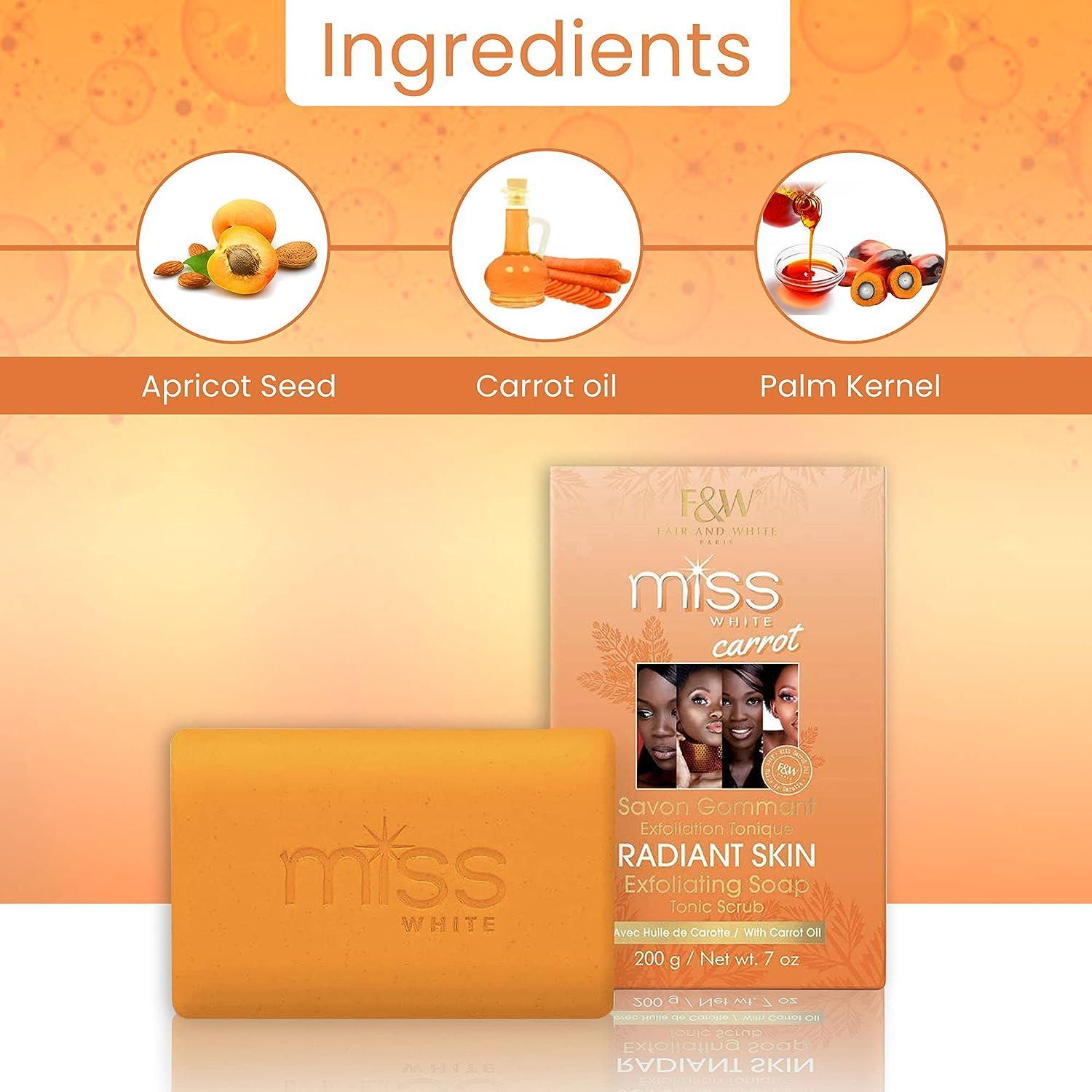 Fair and White Miss Carrot Exfoliating Soap Tonic Scrub 7 oz - Carrot ...
