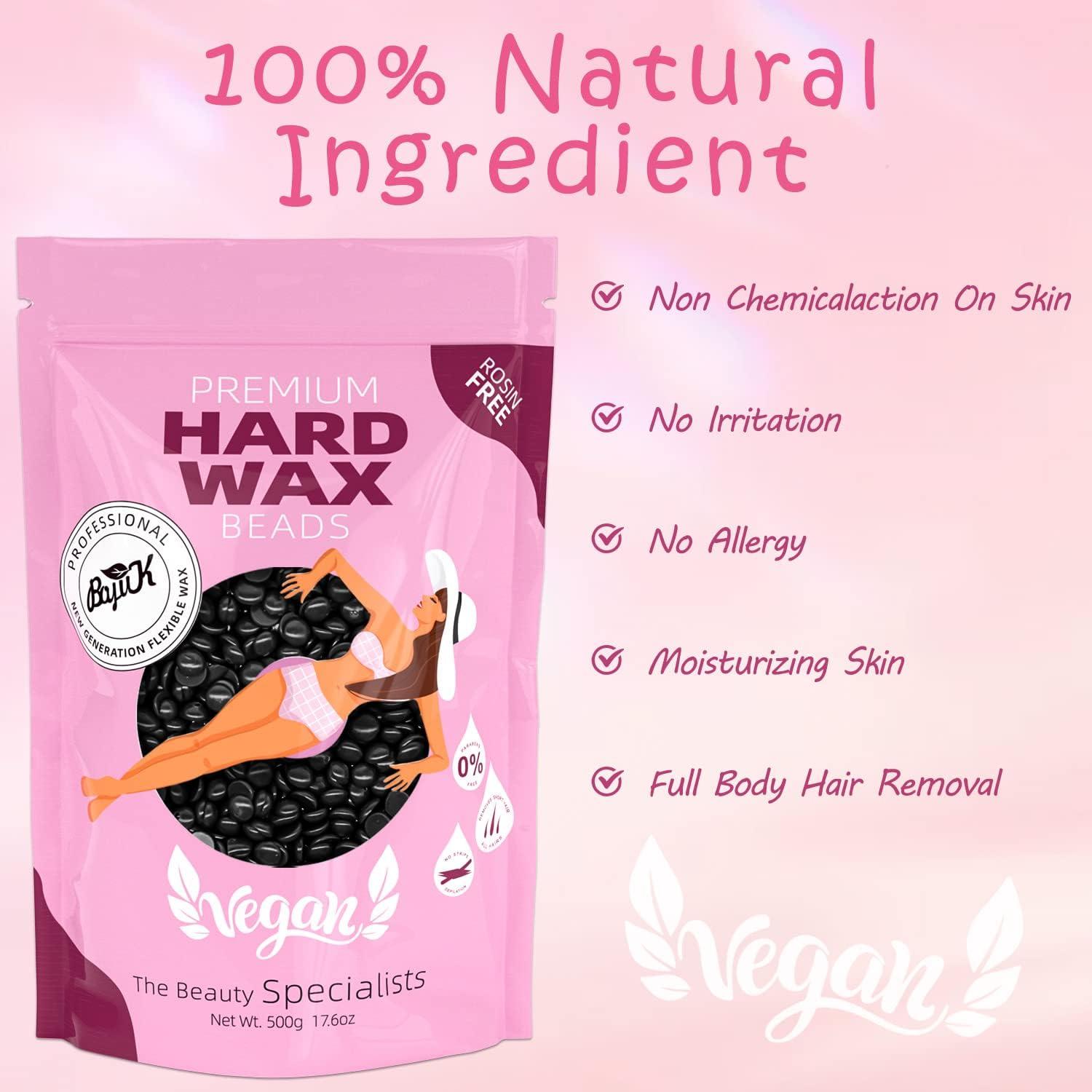 BOYUJK Professional Hard Wax Beads 500g Black - Gentle Hair Removal for ...