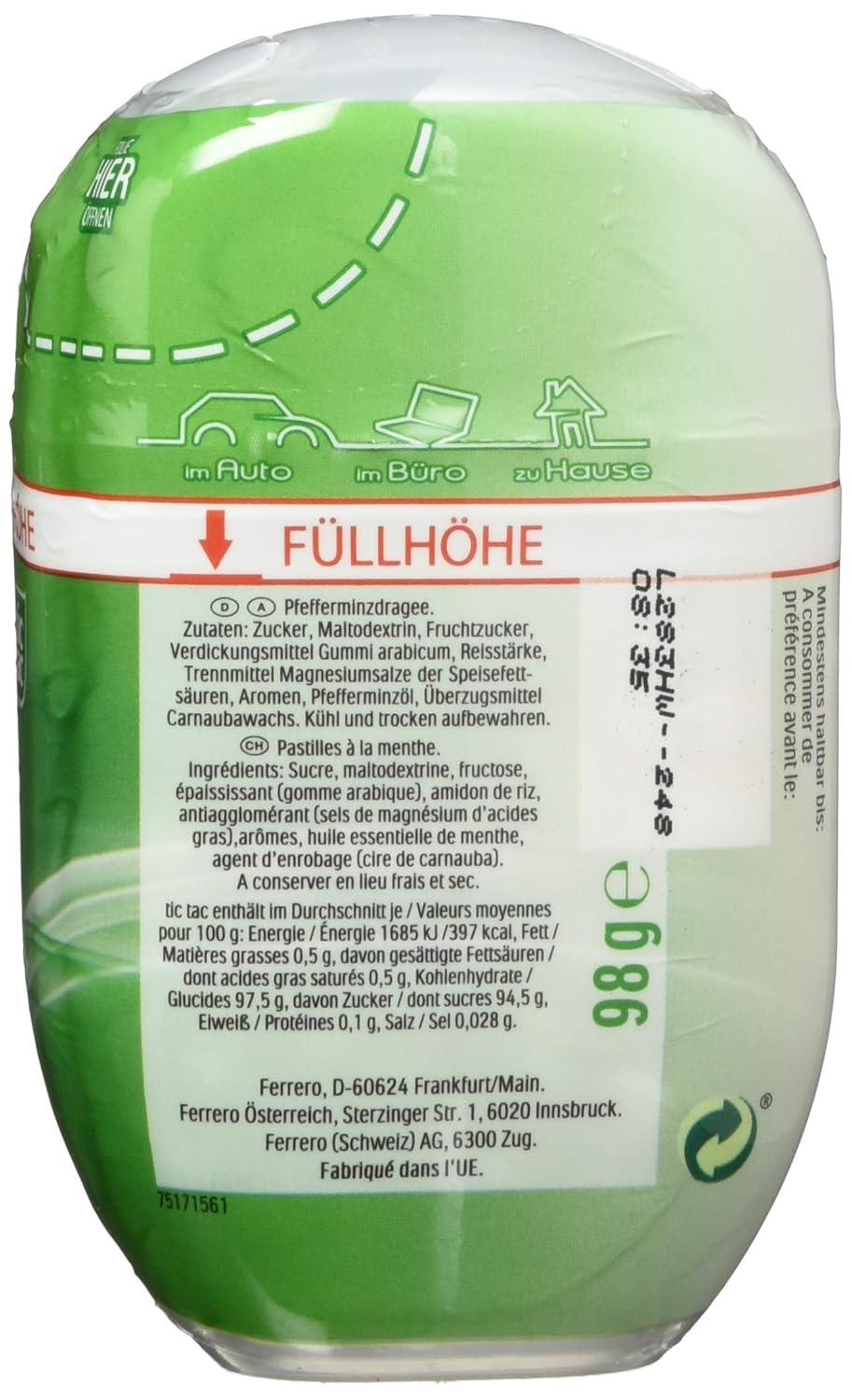 Buy Ferrero Tic Tac Fresh Mint Dragees - 8 x 98g Packs - Mint Flavour ...