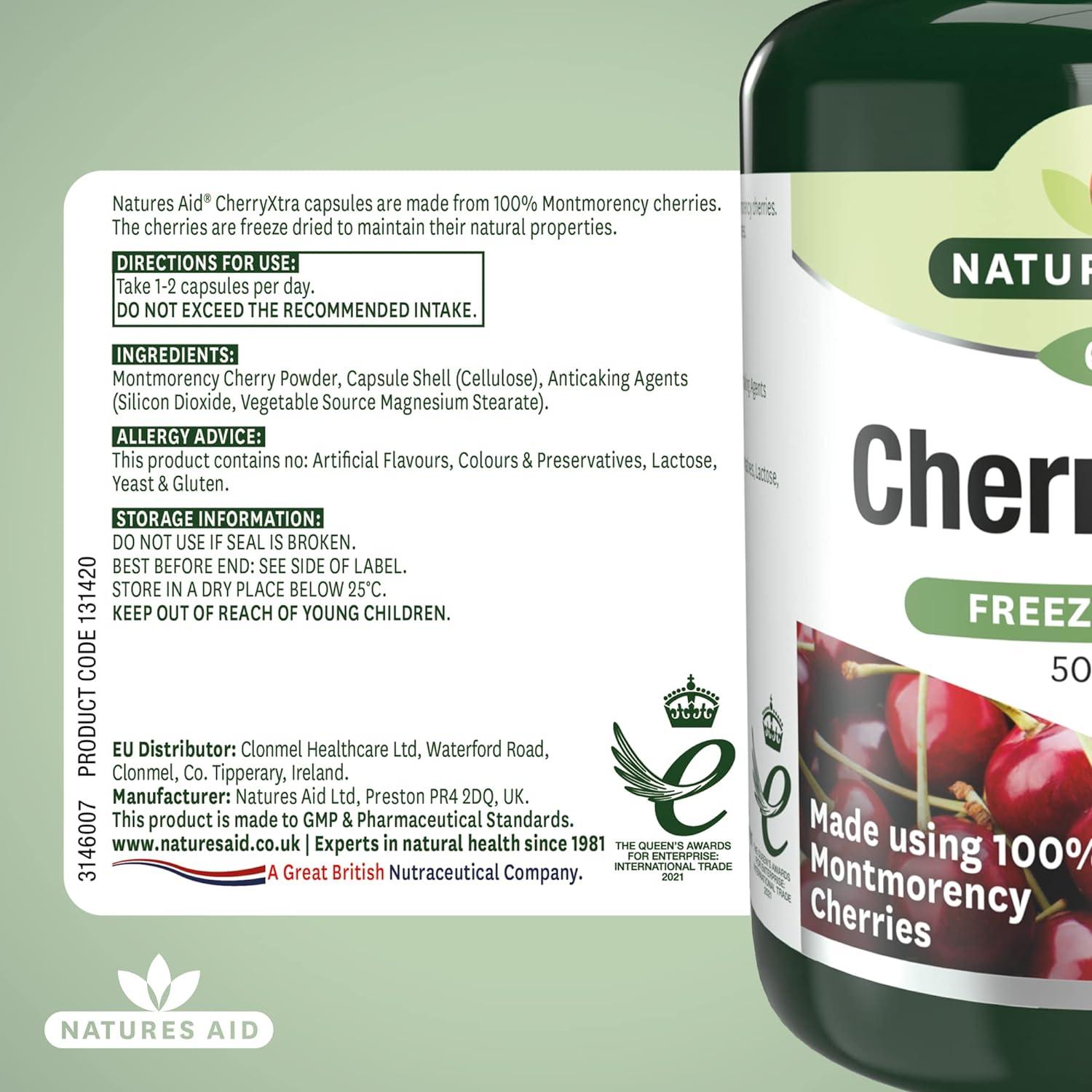 Natures Aid Cherryxtra 500mg 60 Capsules | Buy Now with Express ...