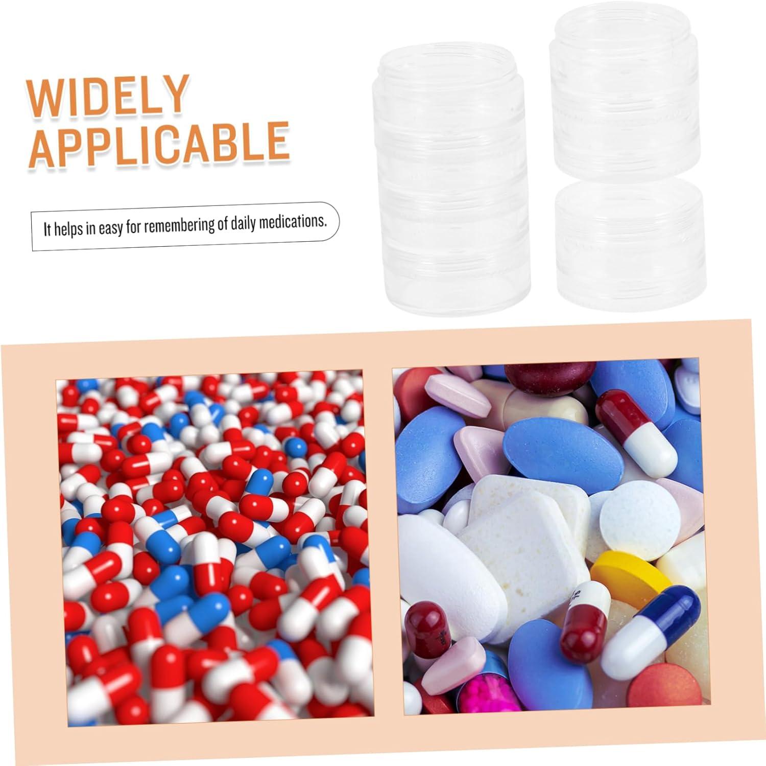 2pcs 7 Day Pill Organizer Tower | Weekly Stackable Pill Storage for ...