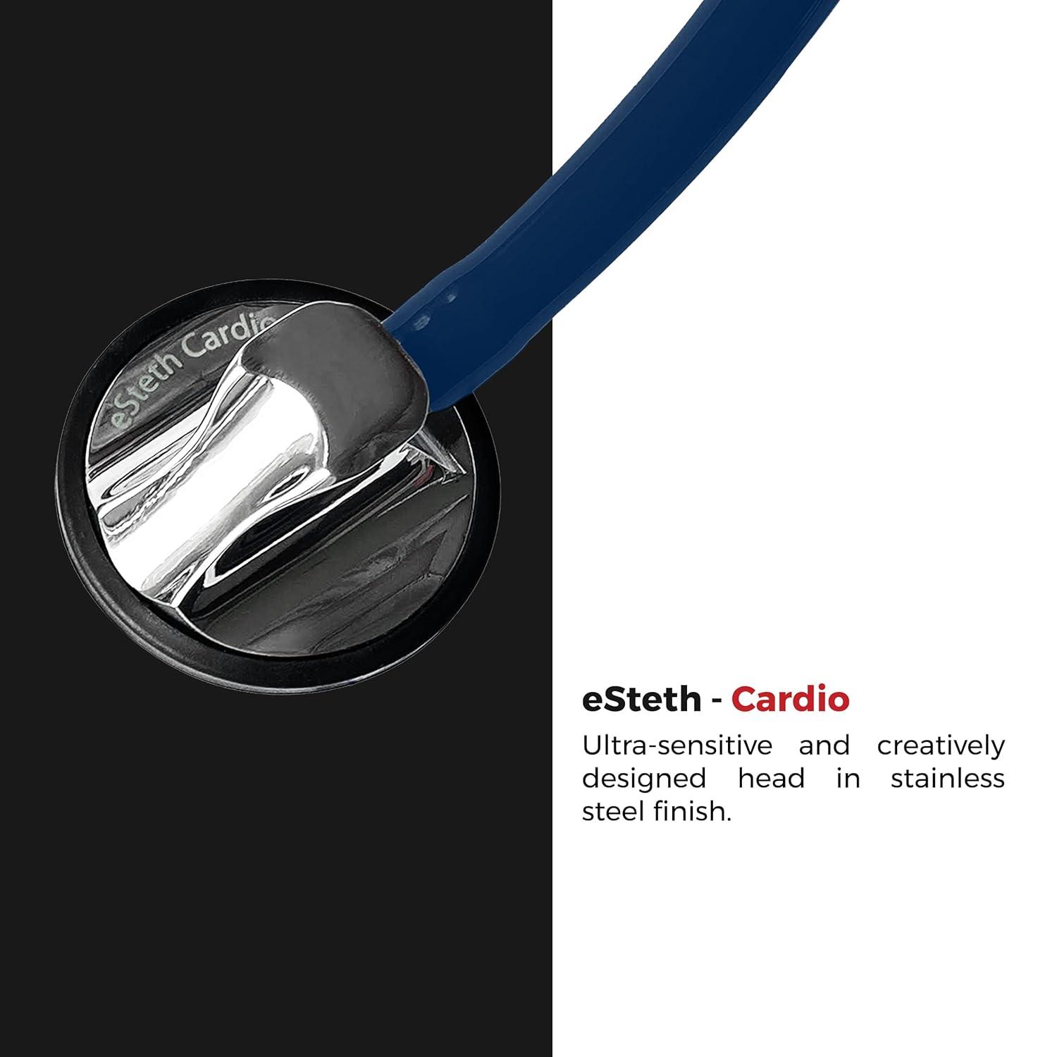 eSteth Cardiology Stethoscope - Ultra Sensitive Single Head - Extra Ear ...