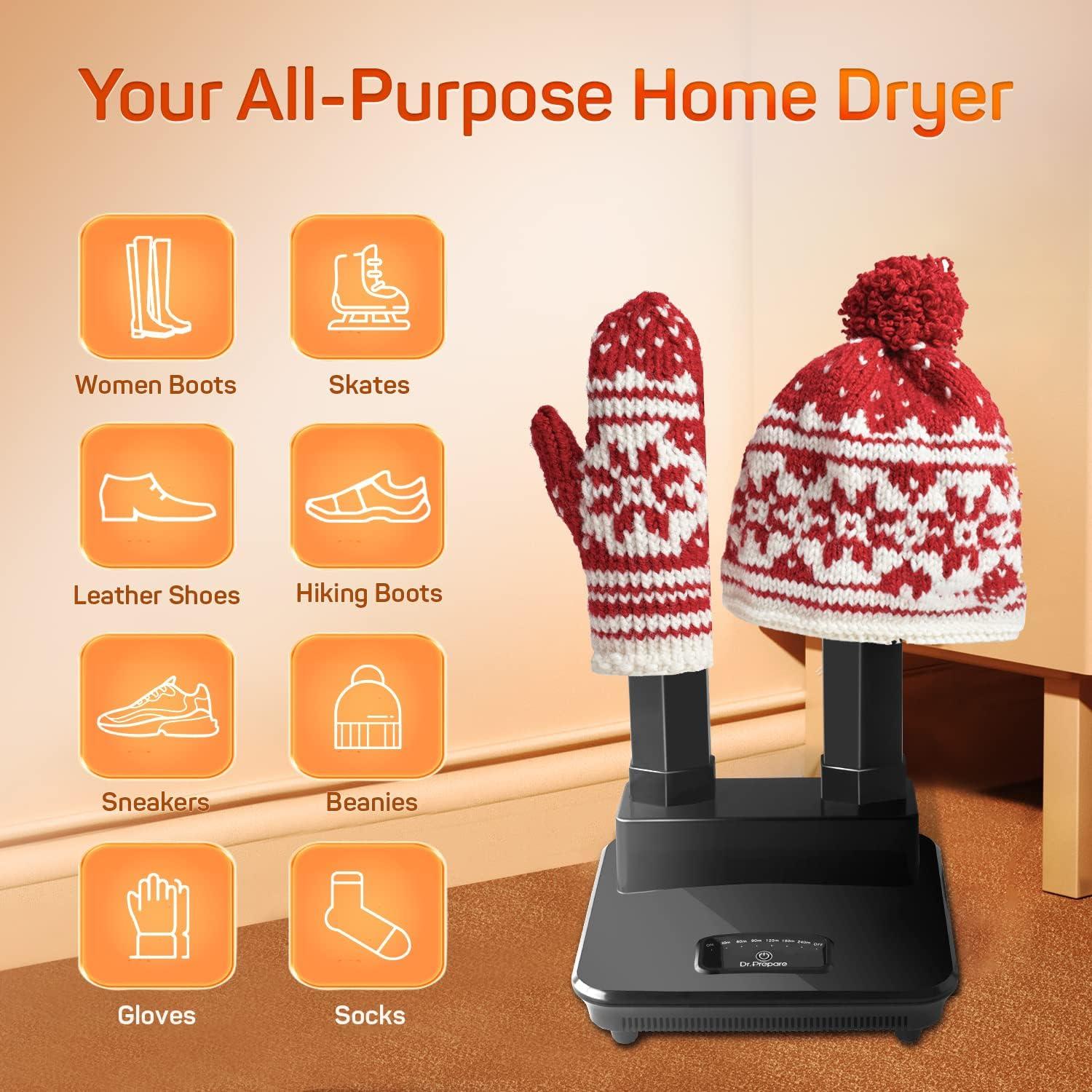 Dr. Prepare Boot Dryer & Warmer with Heat Blower | 6 Timer Settings for ...