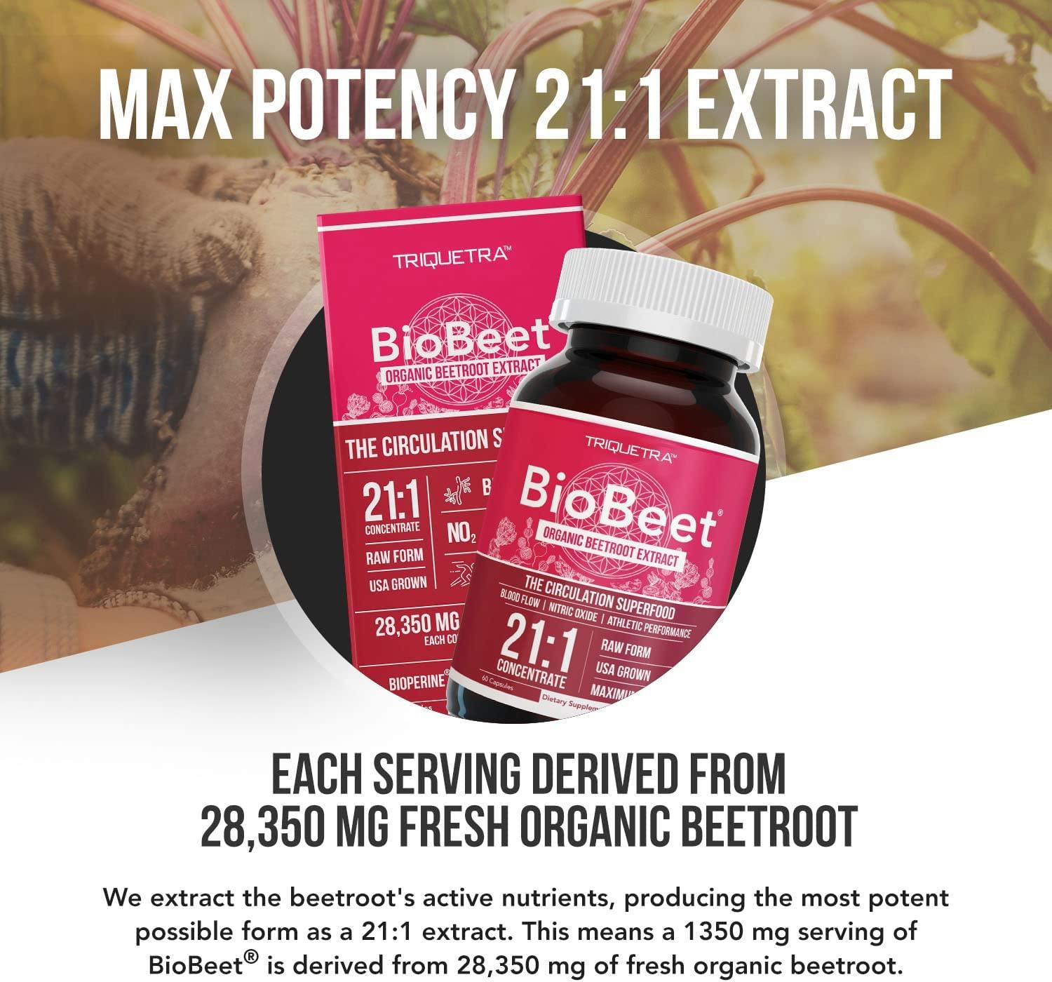 BioBeet Max Strength Beet Root Capsules - 21:1 Concentrate - 28,350mg ...