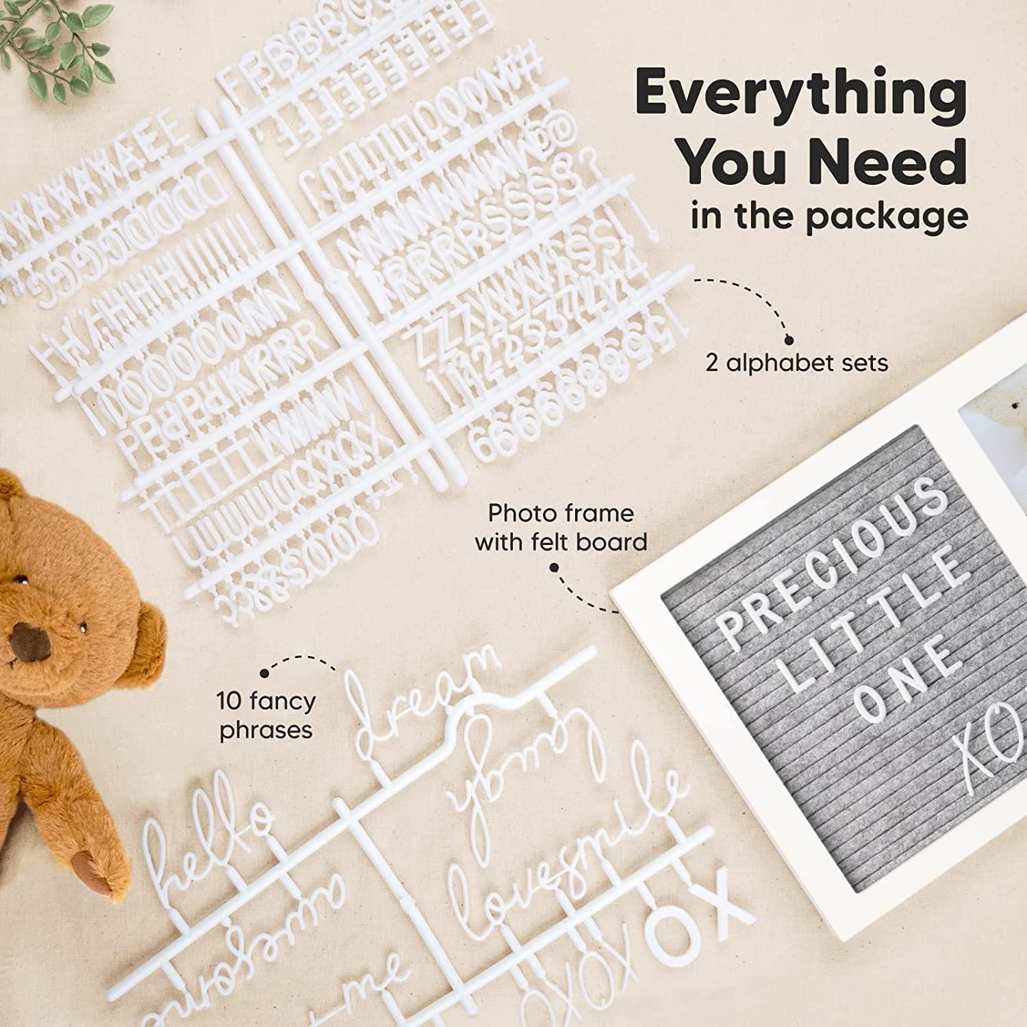 Felt Letter Board Baby Keepsake - Baby Picture Frame, Announcement ...