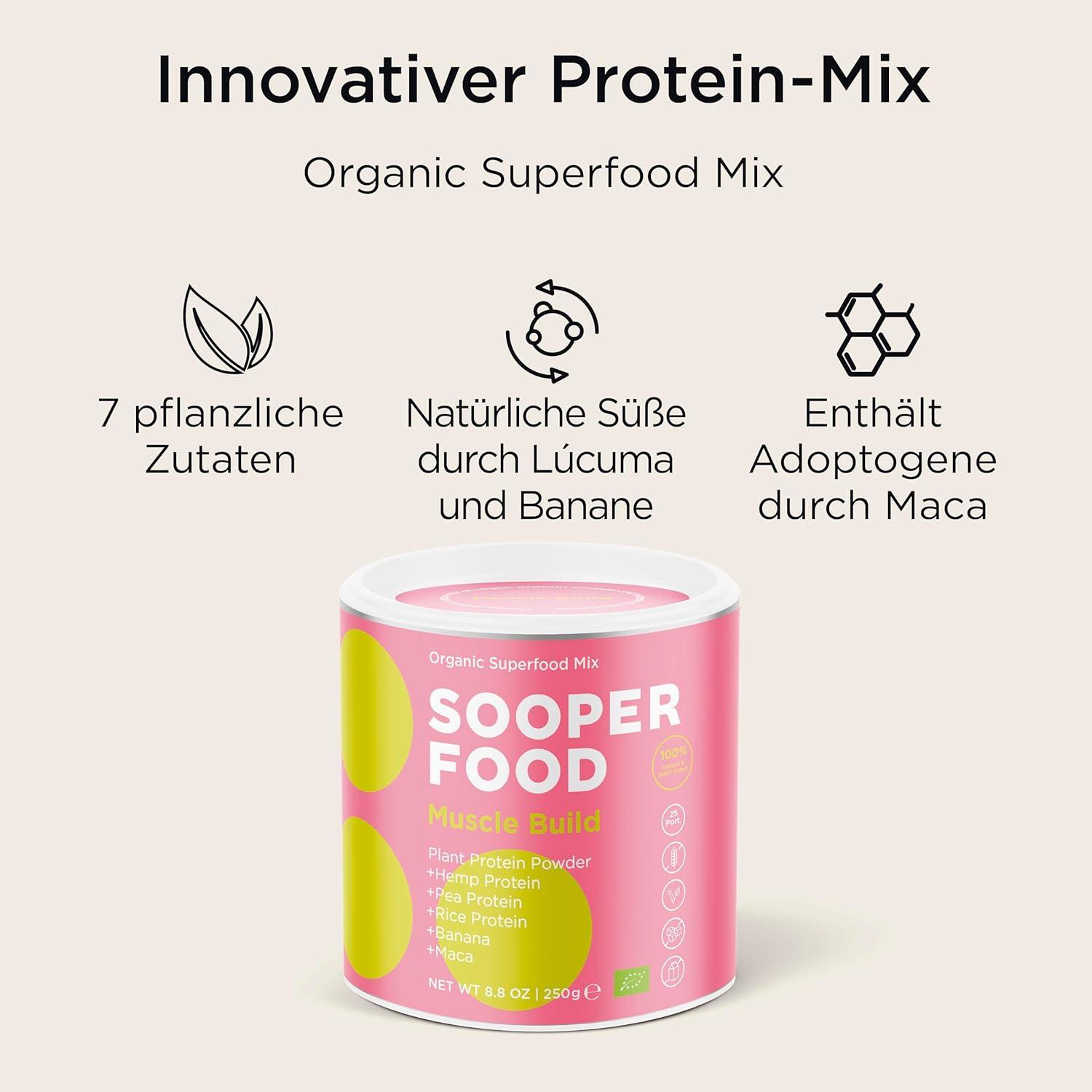 Sooper Food Muscle Build Protein 250g - Bio Vegan Superfood Boost ...