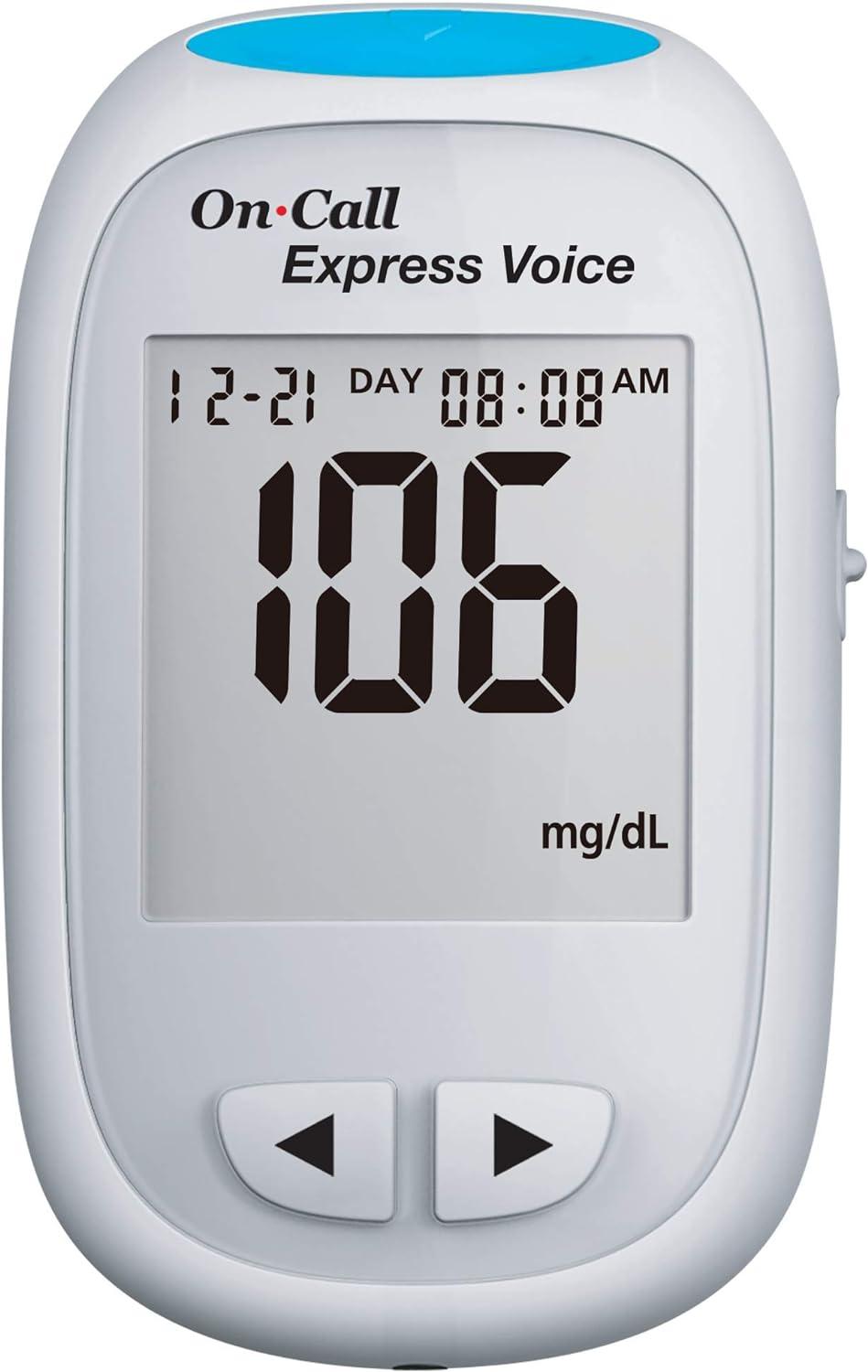 On Call Express Voice Blood Glucose Monitor Meter with Carrying Case and Log Book | Buy Now with ...
