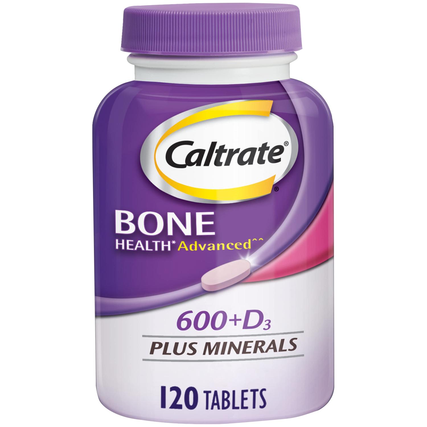 Caltrate 600 Plus D3 Plus Minerals Supplement Tablets 120 Count - Bone ...