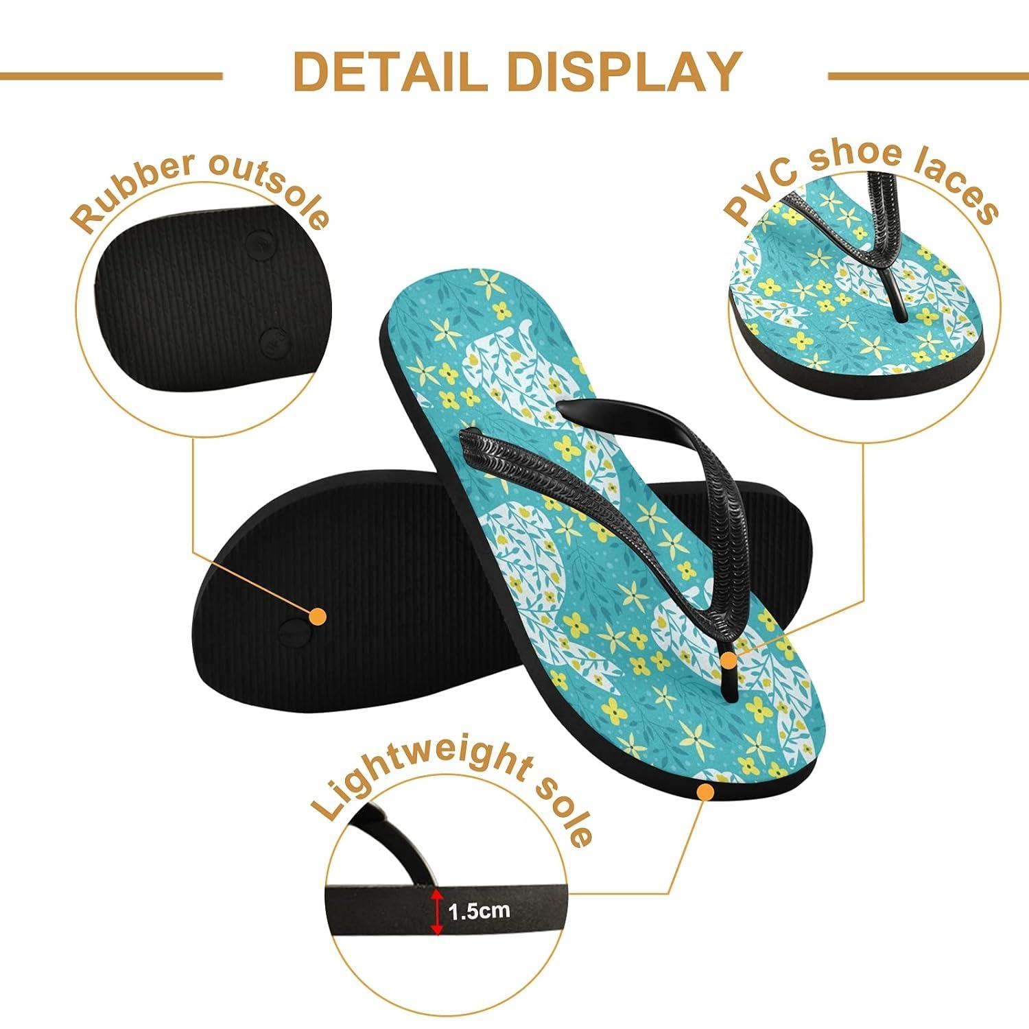 Buy Mnsruu Flip-Flops - Yellow Flower & Green Rabbits | Stylish ...
