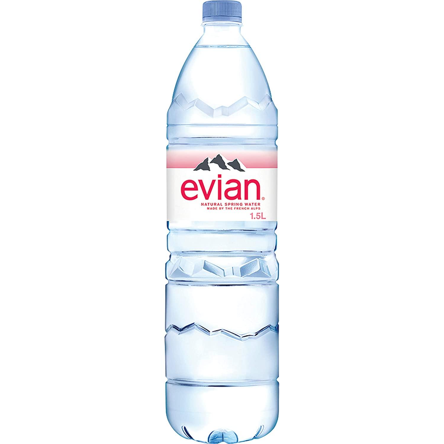 evian Natural Spring Water, Naturally Filtered Spring Water, Individual Bulk-Size Water Bottles ...