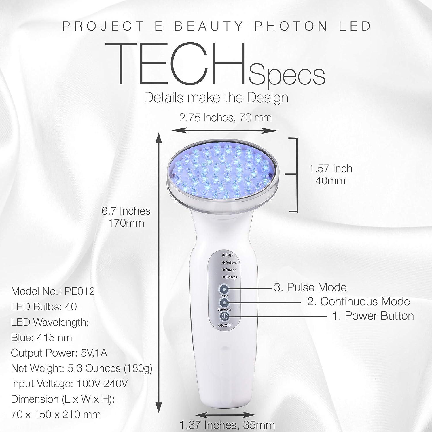 Project E Beauty Blue LED Acne Light Therapy | Anti-Acne Skincare for ...