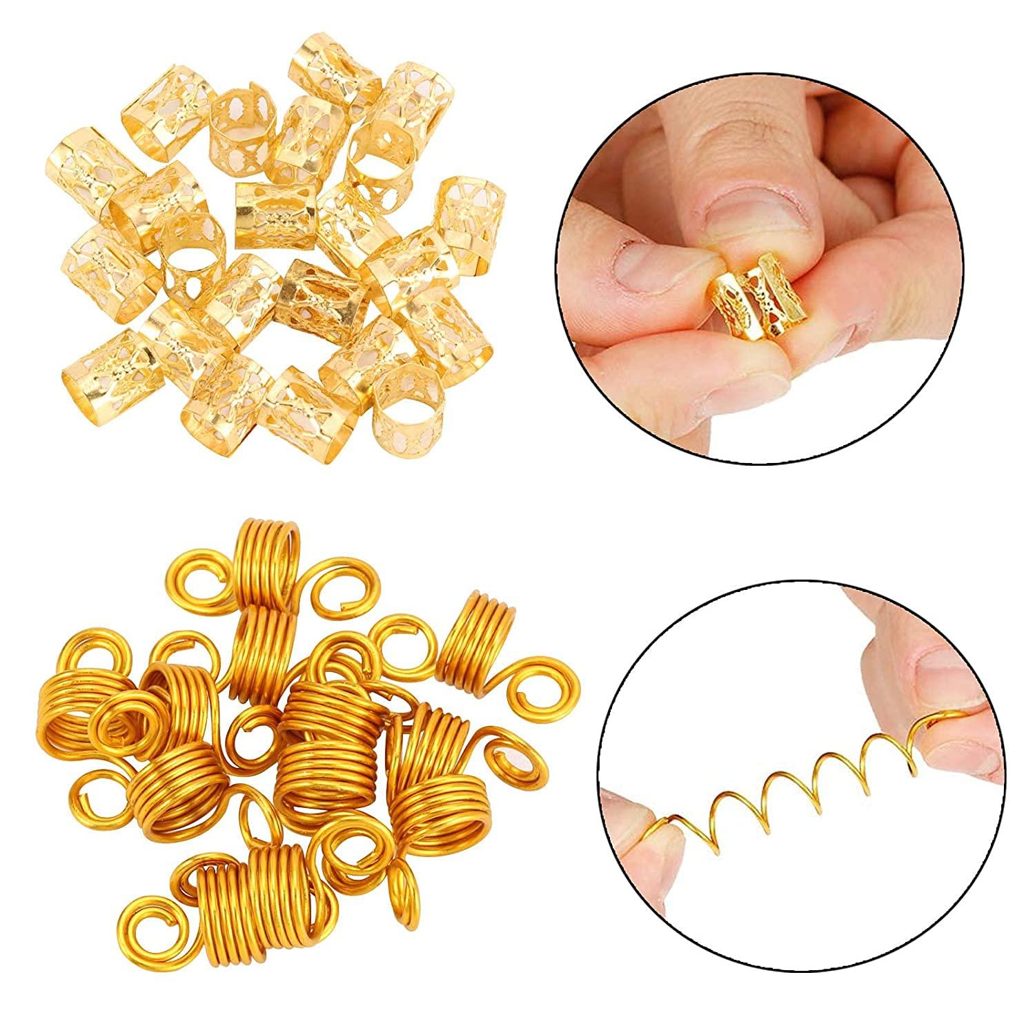 Dreadlock Jewelry for Women - 235pcs Gold & Silver Hair Rings Cuffs for ...