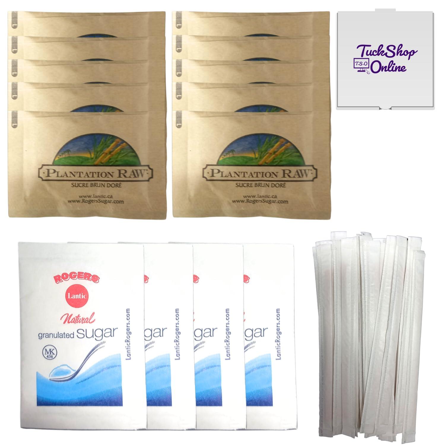 Rogers Granulated Sugar Sachets/Packets & Plantation Raw Golden Brown ...