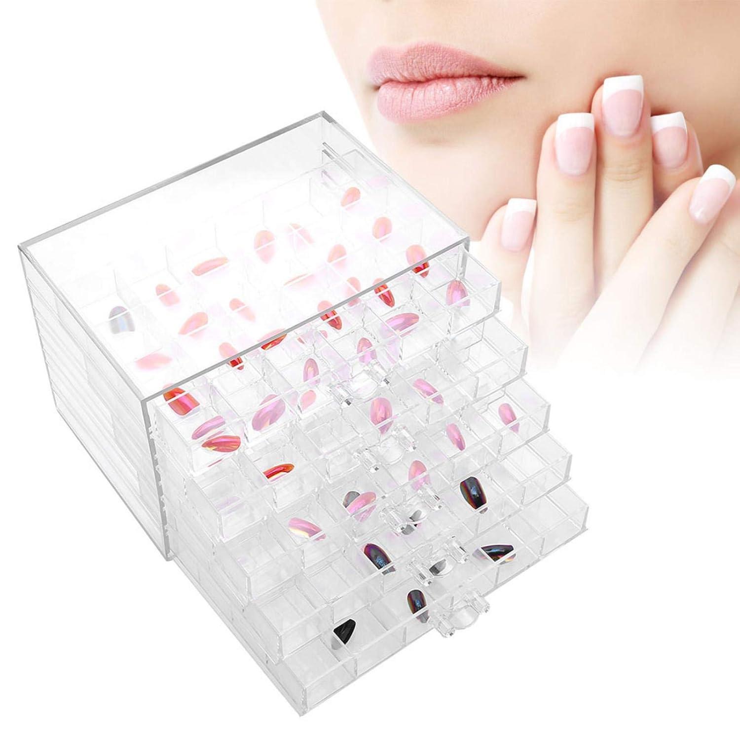 120 Grids Nail Transparent Storage Box - 5-Layer Heavy Duty Drawer for ...