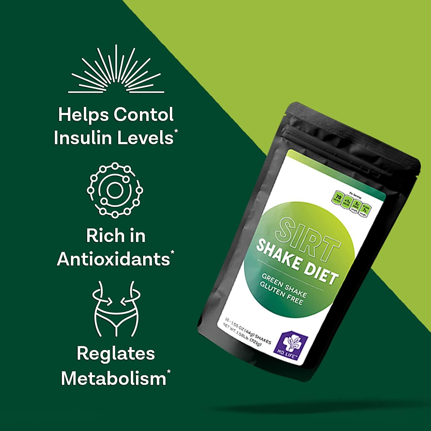 MD.Life Sirt Food Diet Shake - Vegan Super Green Meal Replacement ...