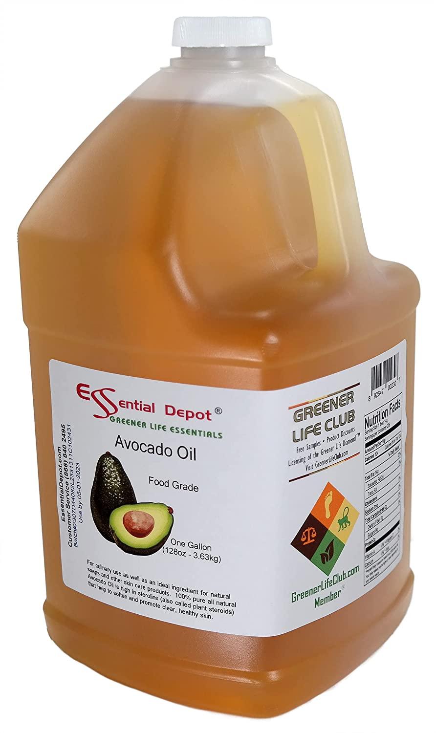 Premium Food Grade Avocado Oil - 1 Gallon (128 oz) - Safety Sealed HDPE ...