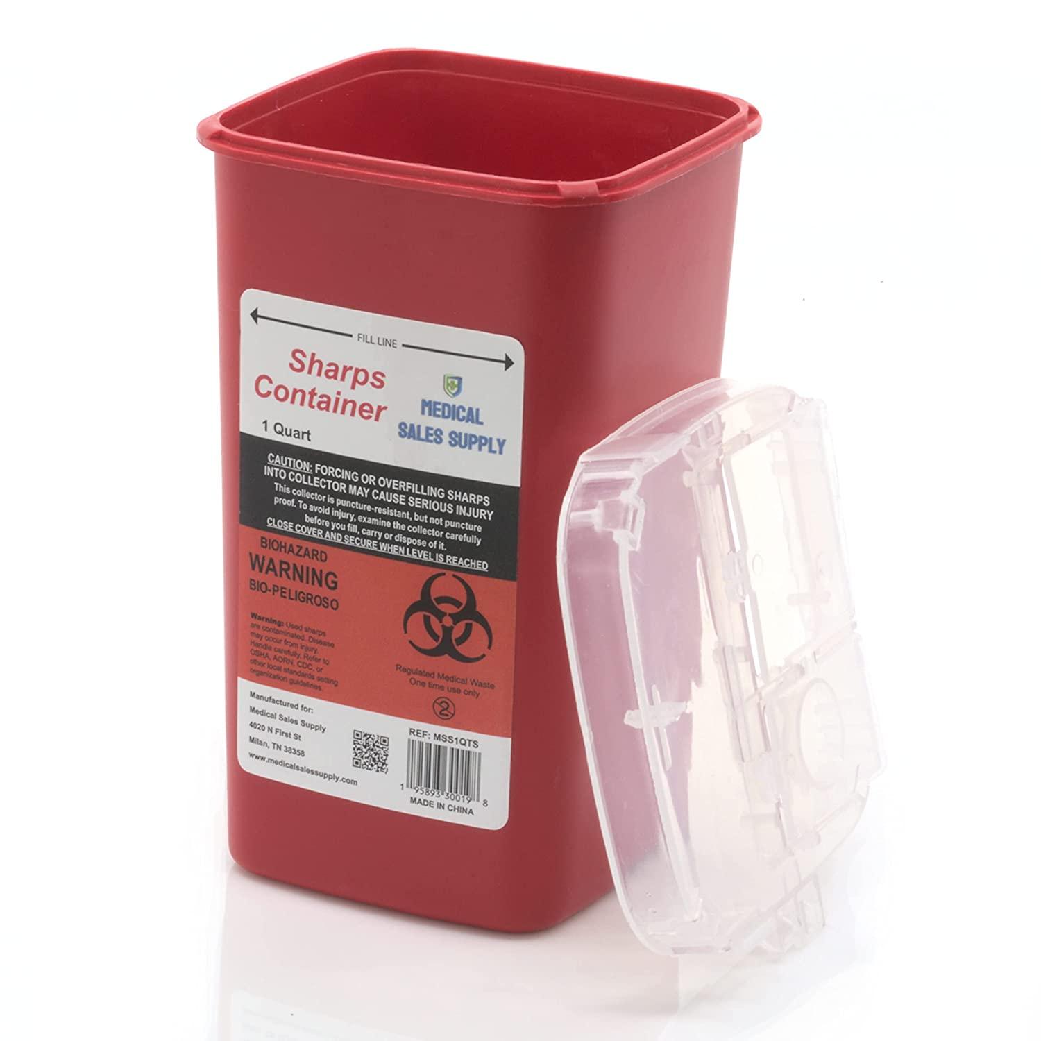 1 Quart Sharps & Needle Container w/ Integrated Unwinder - Medical ...