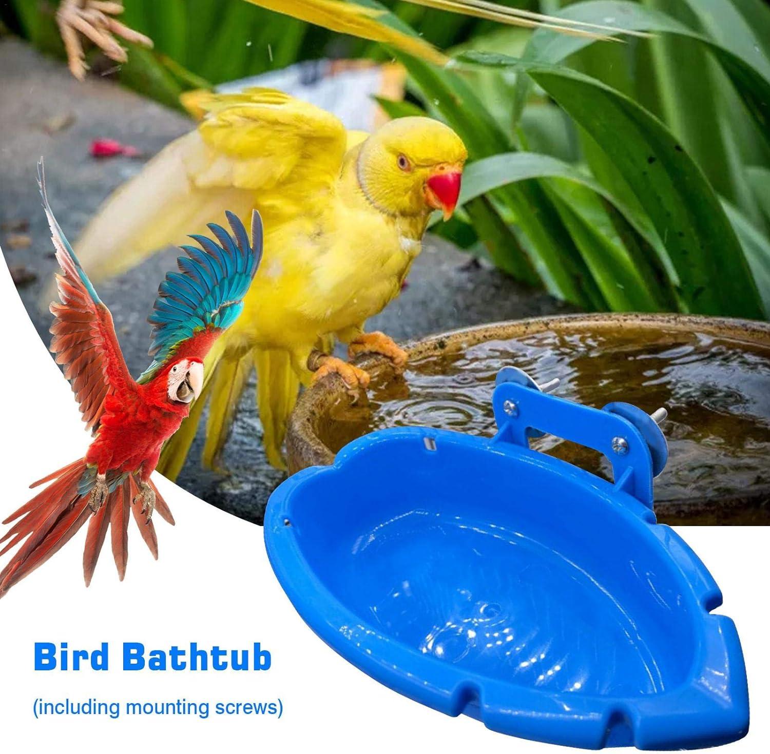 luminiu Bird Bath Bowl Cage Hanging Bathing Box Bird Baths Tub Bowl ...