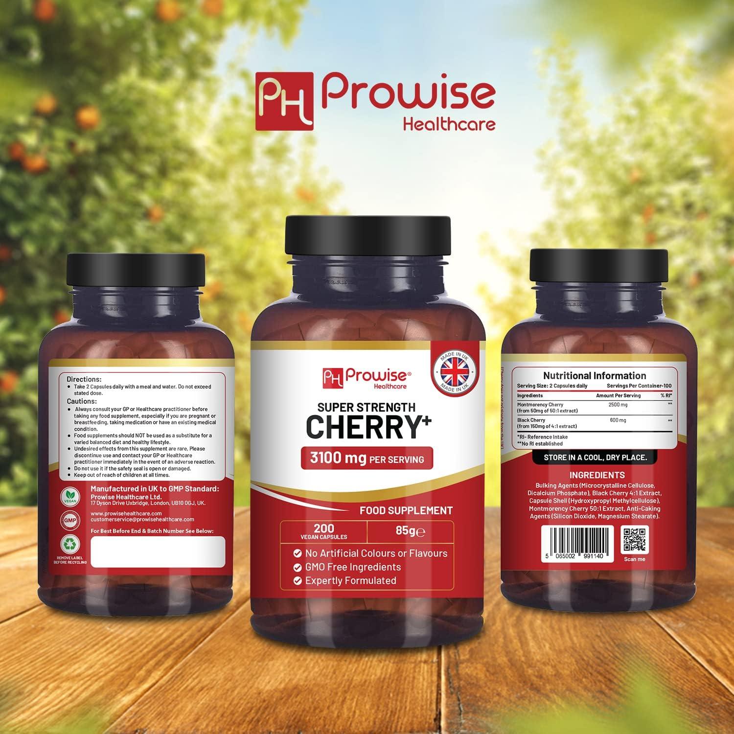 Super Strength Montmorency Cherry Capsules 3100mg | 200 Vegan Capsules ...