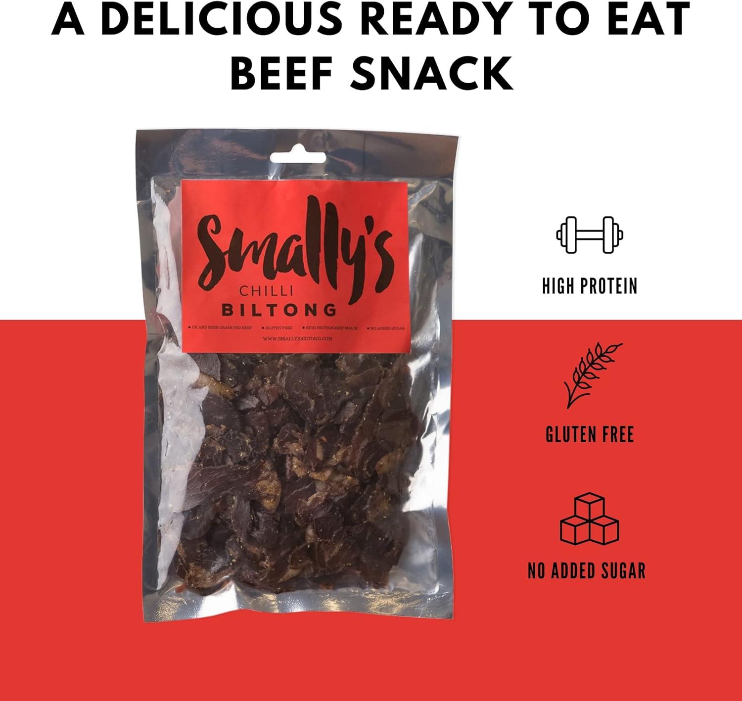 Smally's Fatty Biltong Chilli - High Protein Beef Snack 500g Pack ...