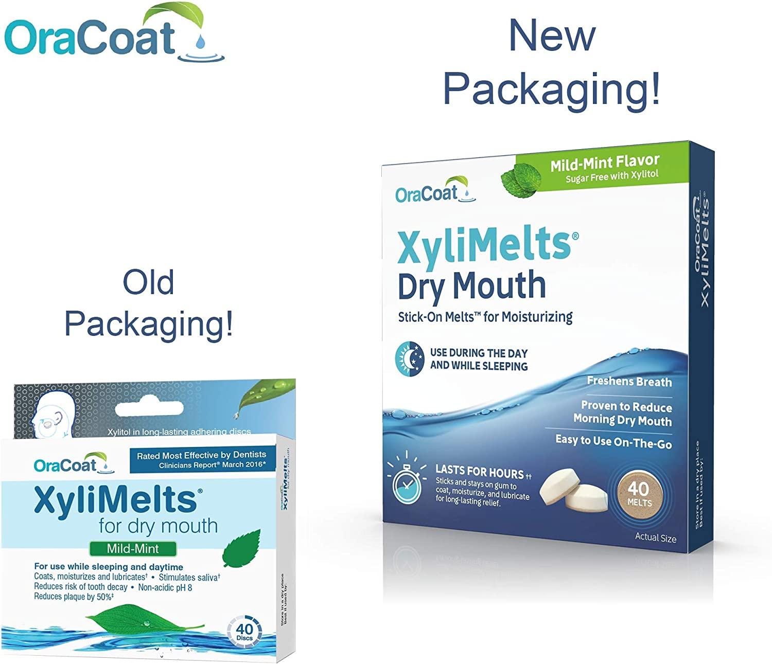 Oracoat Xylimelts Oral Adhering Discs Mild Mint 40ct (Pack of 2) | Buy ...