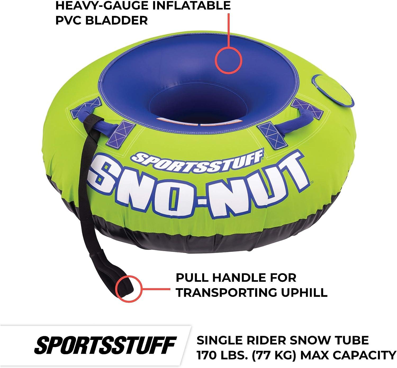 Sportsstuff Sno-Nut Inflatable Snow Tube with Ultra Durable Nylon Cover ...