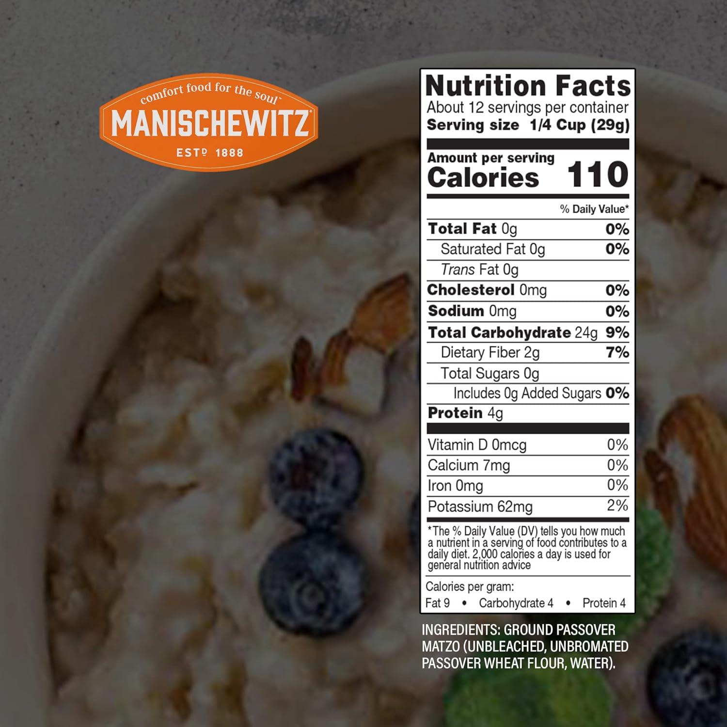 Manischewitz Original Creamy Hot Wheat Cereal 12oz (2 Pack) - Kosher ...