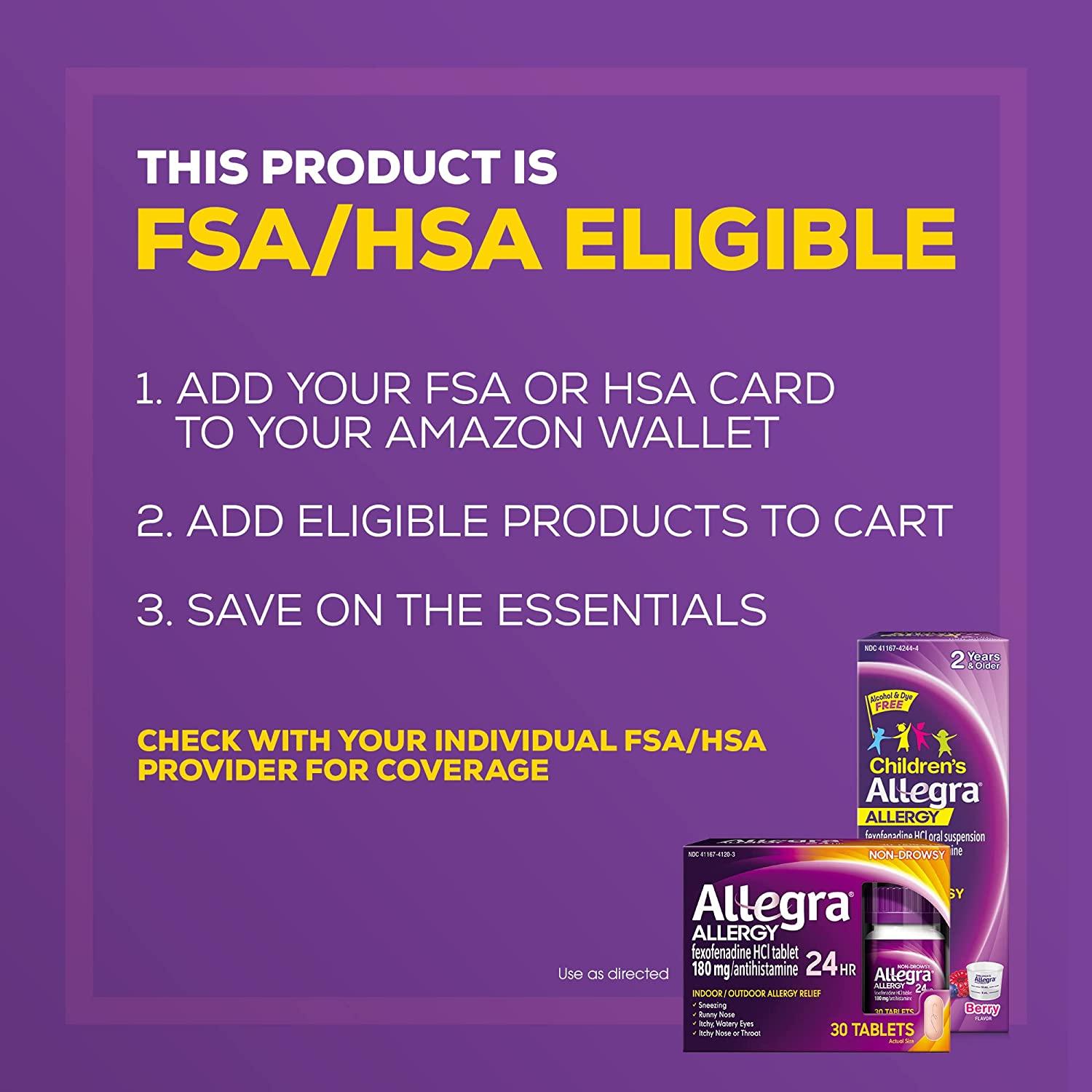 Allegra Adult 24HR Non-Drowsy Antihistamine, 60 Gelcaps, Fast-acting ...