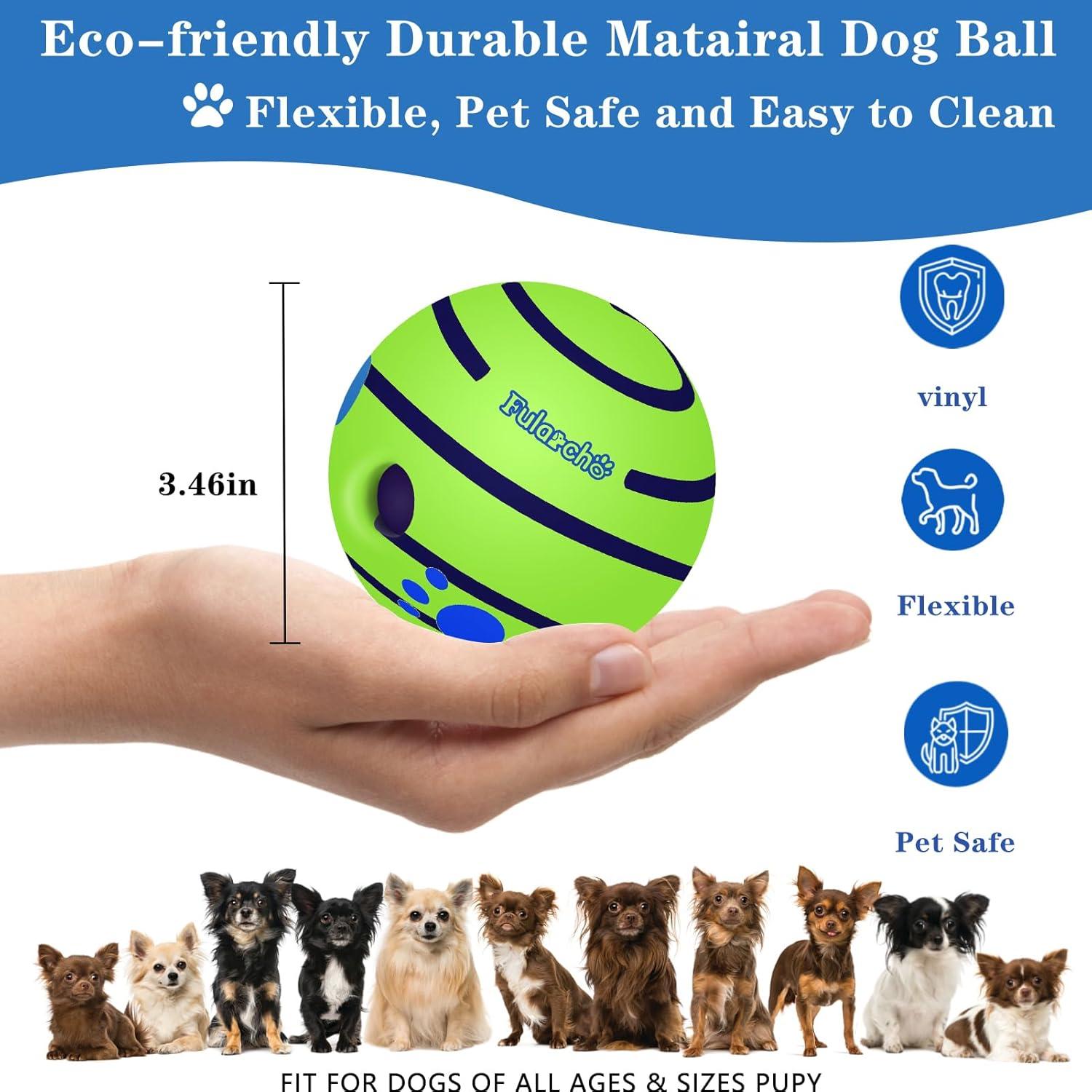 Indestructible Loud Dog Balls | Interactive Dog Toys | Divinggoe Green ...