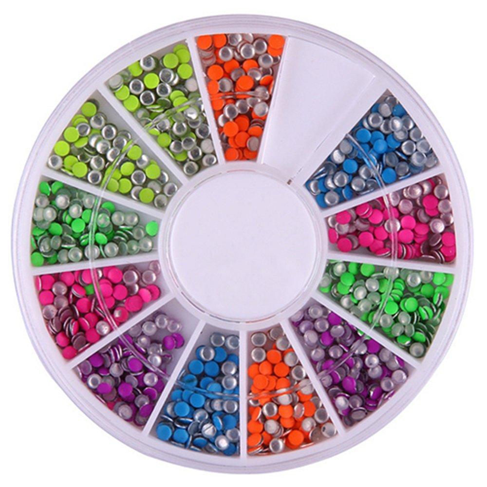 Polytree Fashion 6 Colors 3D Neon Nail Art Metal Rivet Studs (2mm ...